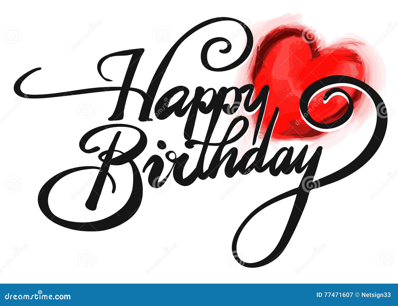 Happy Birthday Colored Greeting Card Headline Stock Vector ...