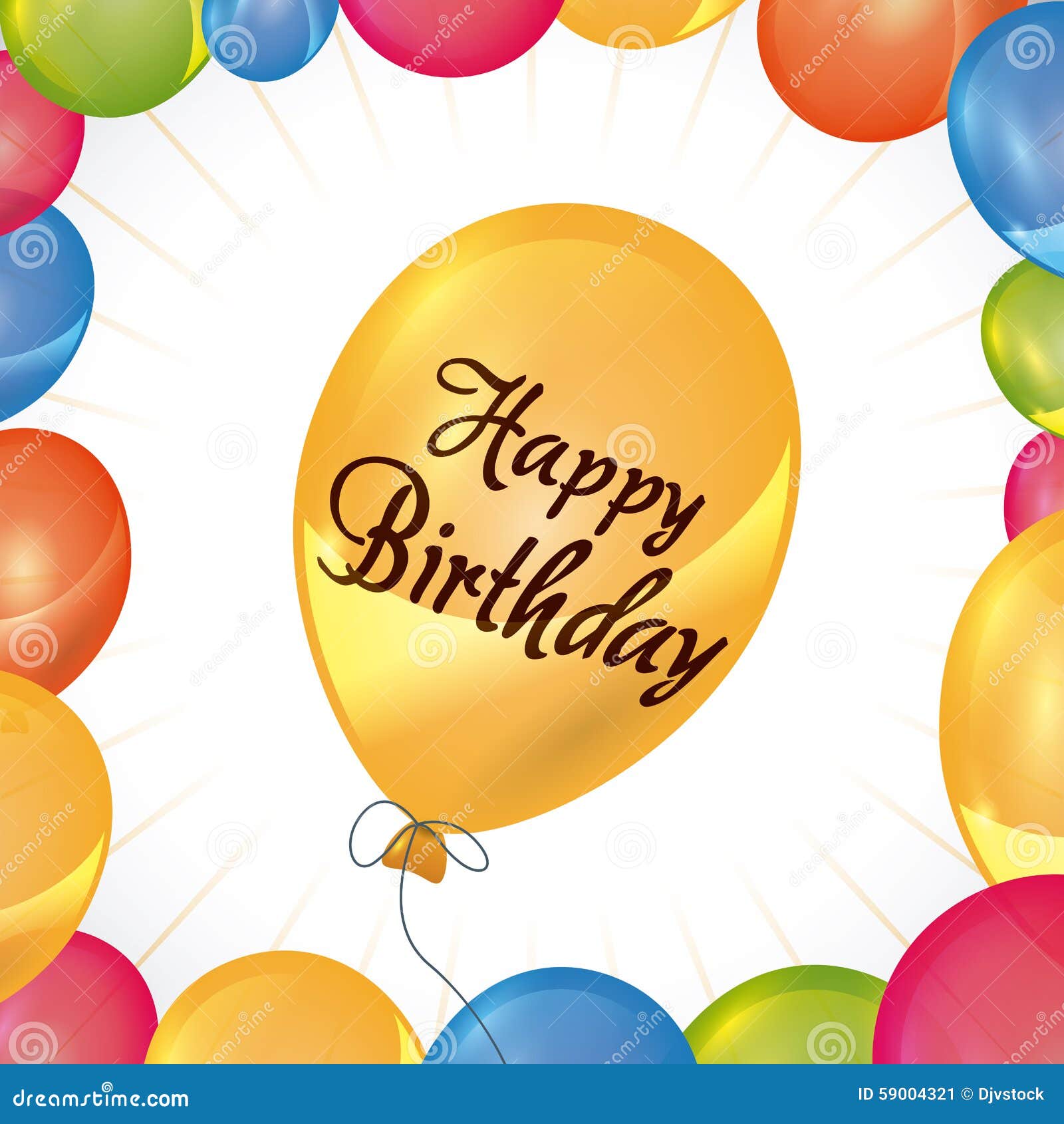 Happy Birthday Colorful Card Design. Stock Vector - Illustration of ...
