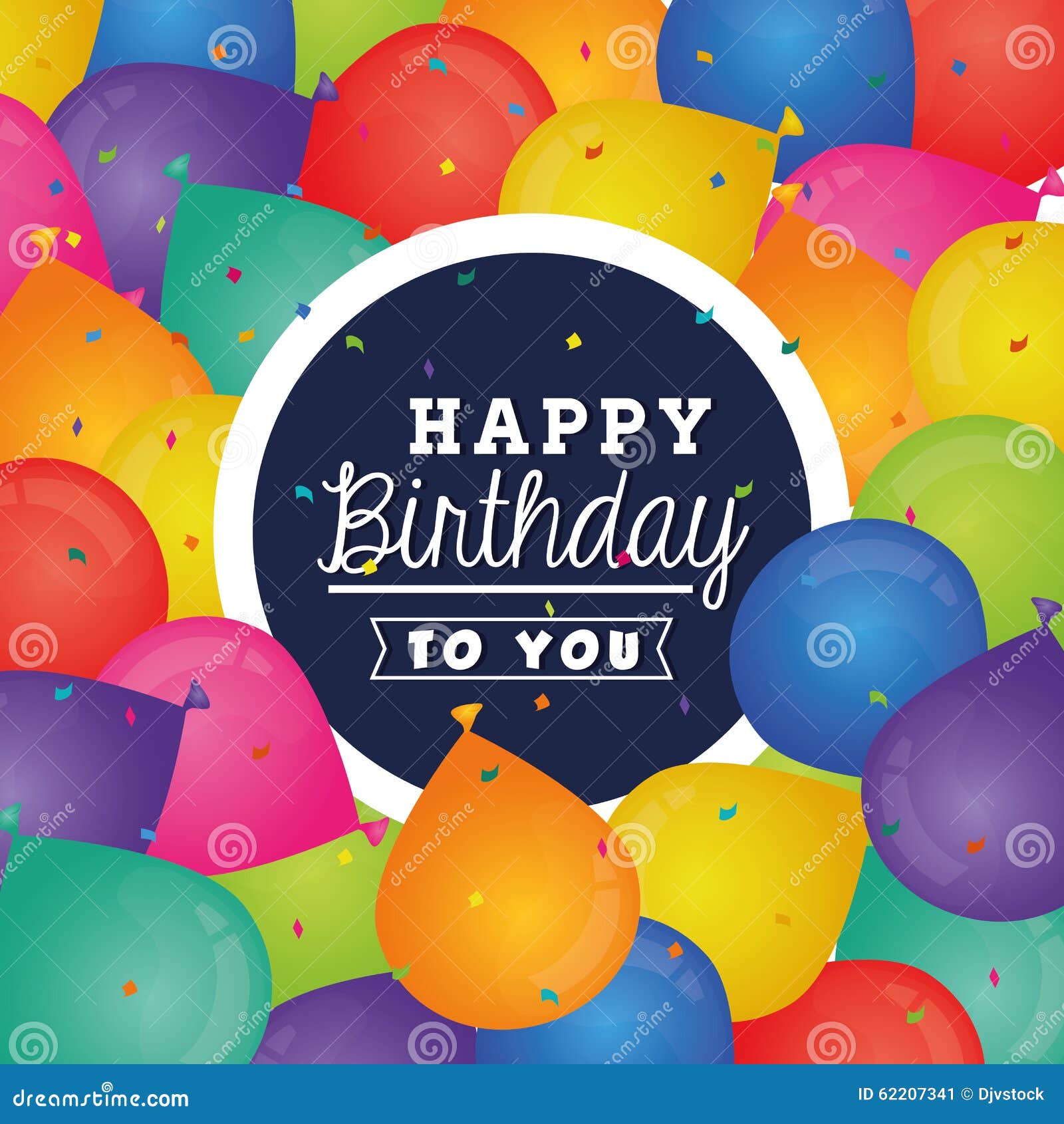 Happy Birthday Colorful Card Stock Vector - Illustration of ...