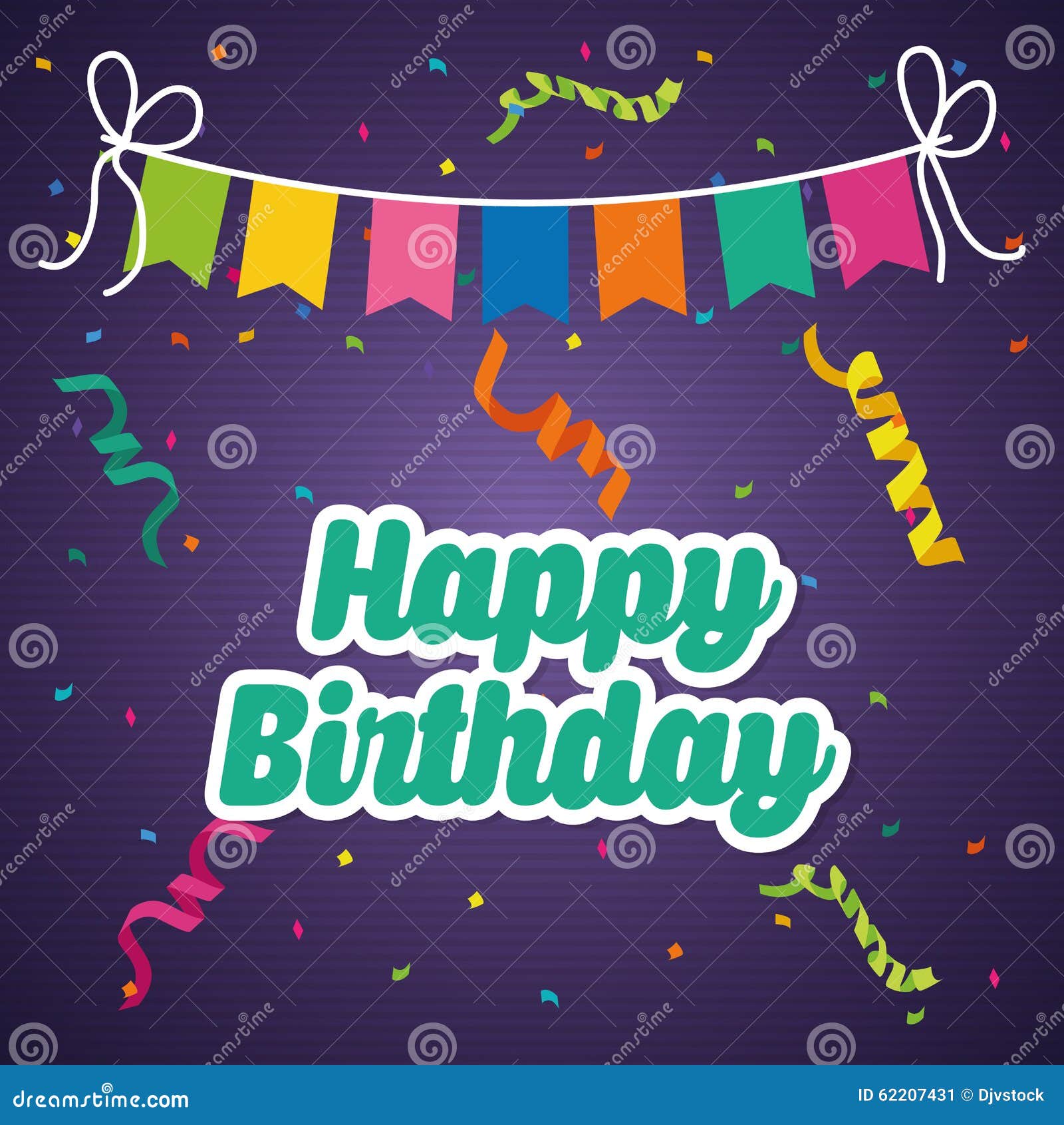 Happy Birthday Colorful Card Stock Vector - Illustration of happy ...
