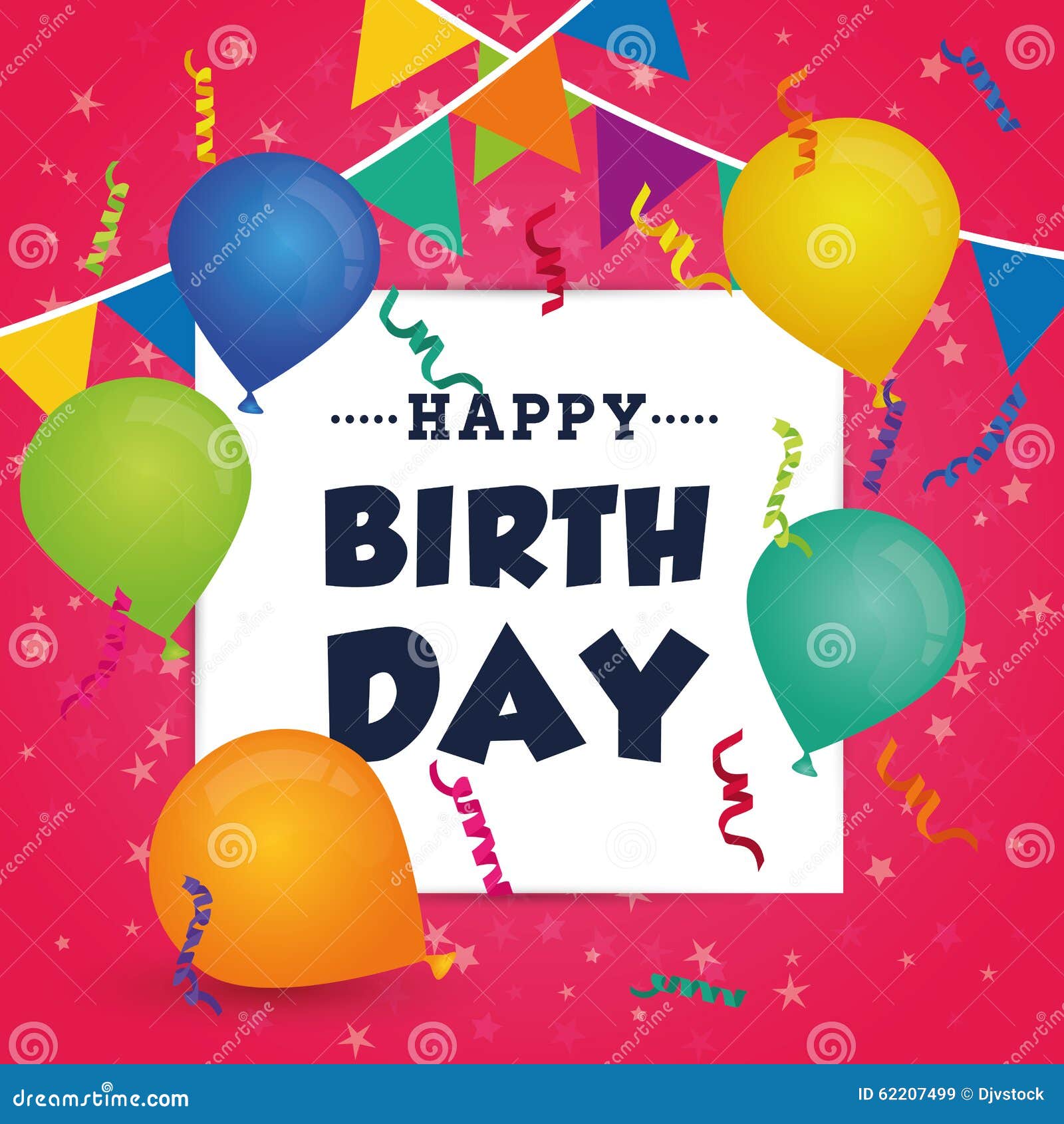 Happy Birthday Colorful Card Stock Vector - Illustration of beautiful ...