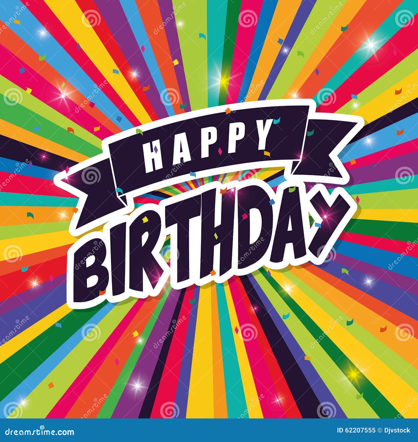 Happy Birthday Colorful Card Stock Vector - Illustration of shopping ...