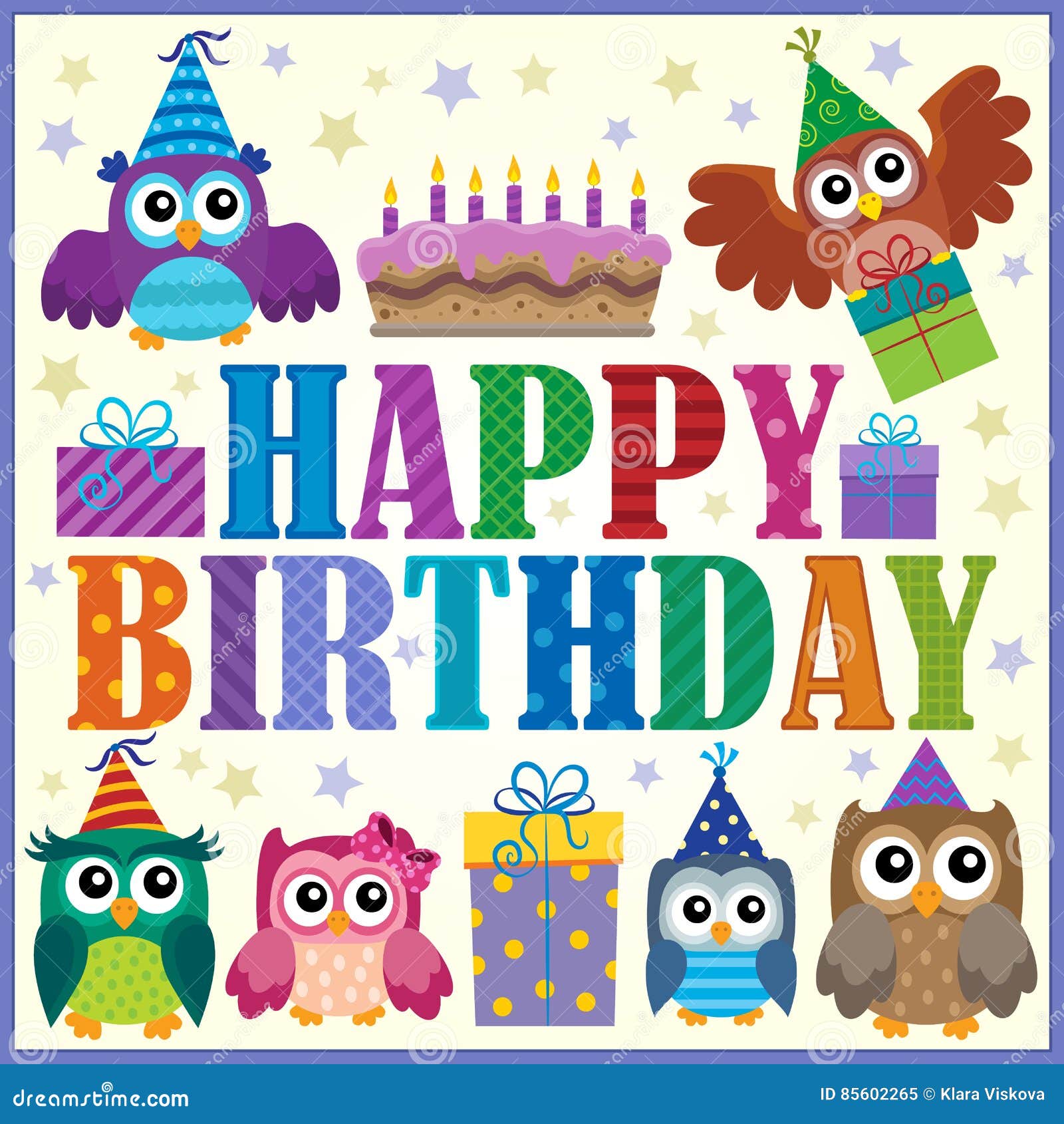 Happy Birthday Composition 5 Stock Vector - Illustration of birds ...