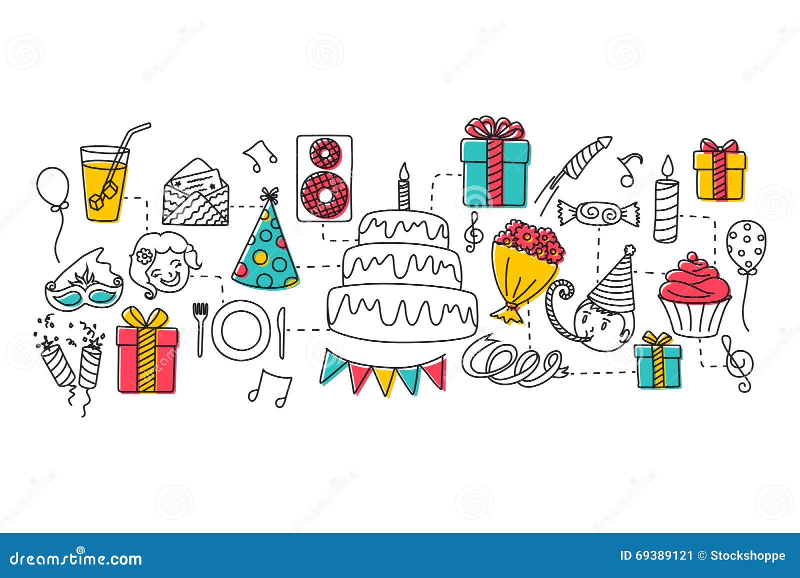 Happy Birthday Concept for Web Design Template Stock Vector ...