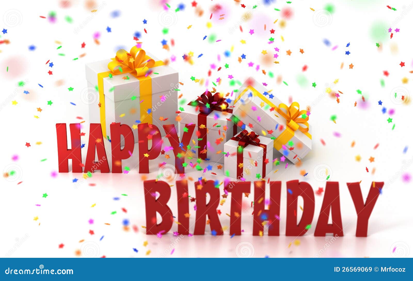 Happy Birthday with Confetti Stock Illustration - Illustration of ...