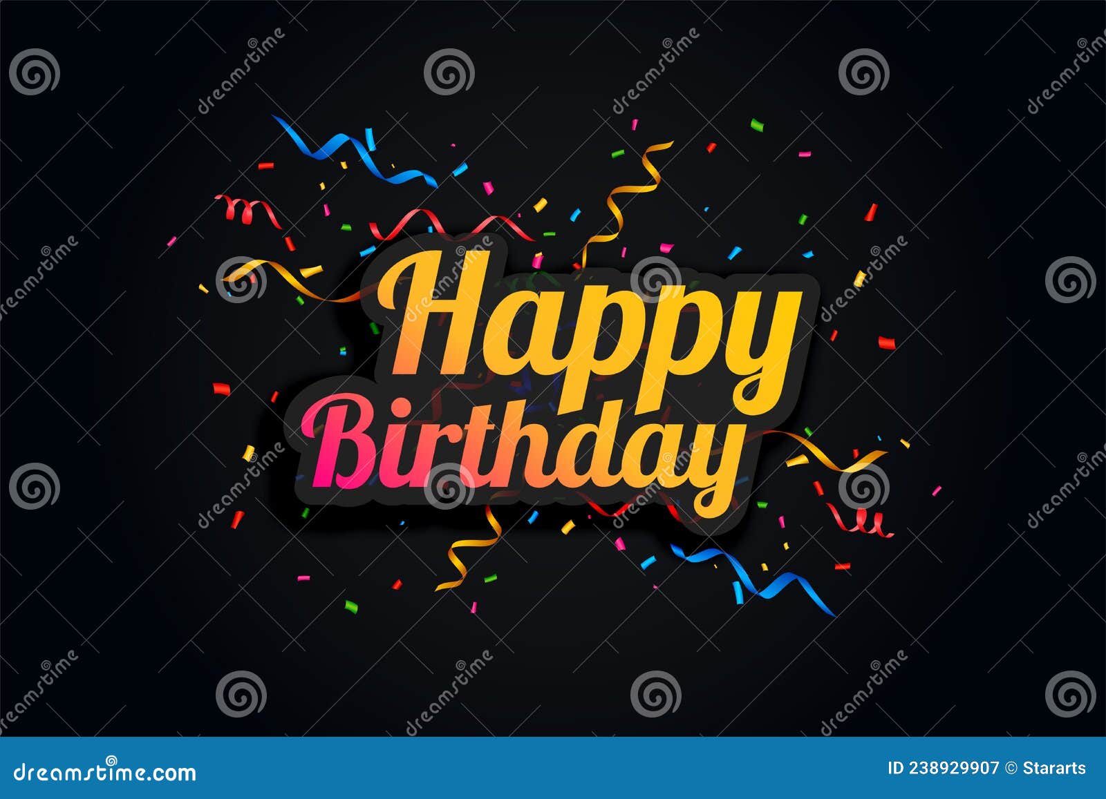 Happy Birthday Confetti Burst Celebration Card Design Stock Vector ...