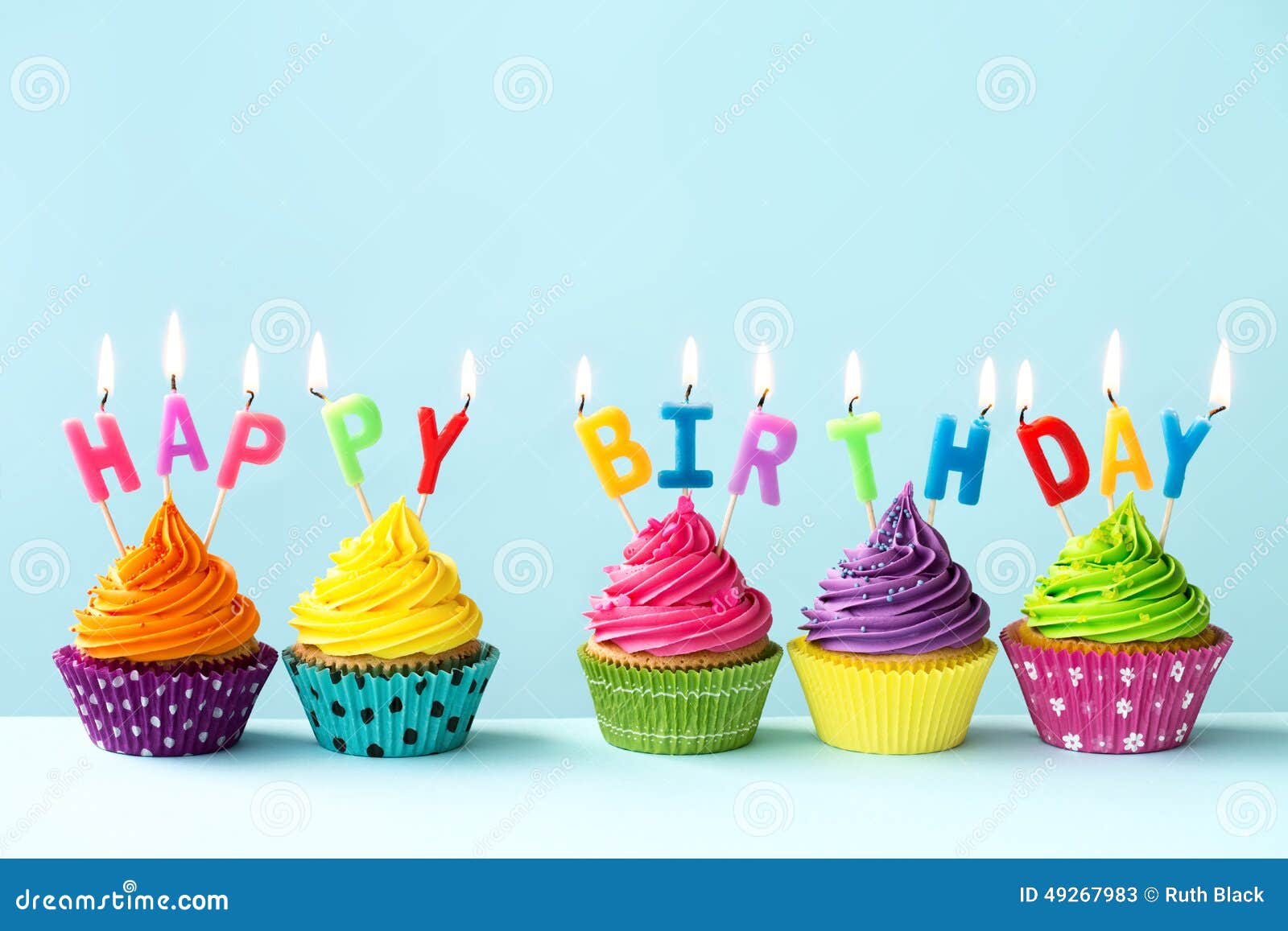Happy Birthday Cupcakes Stock Photo - Image: 49267983
