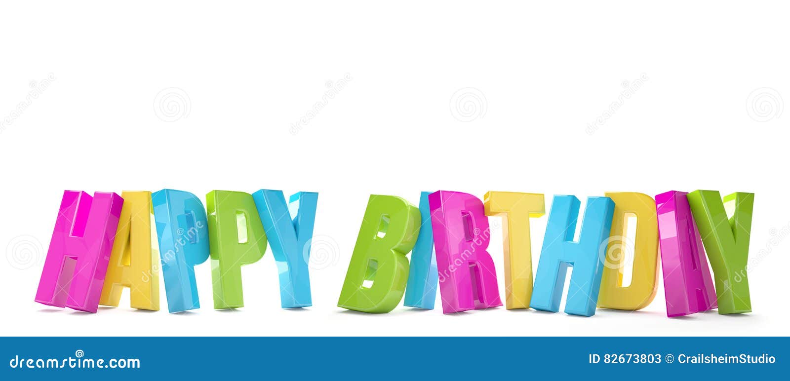 Happy Birthday 3d Render Isolated Stock Illustration - Illustration of ...