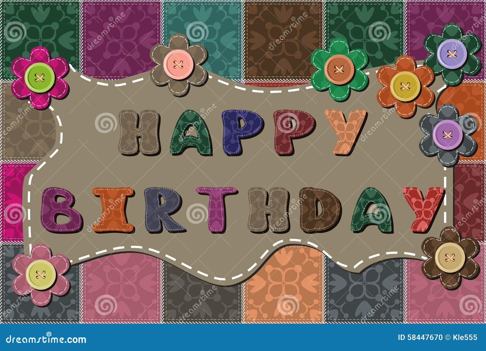 Happy birthday dedication stock vector. Illustration of design - 58447670