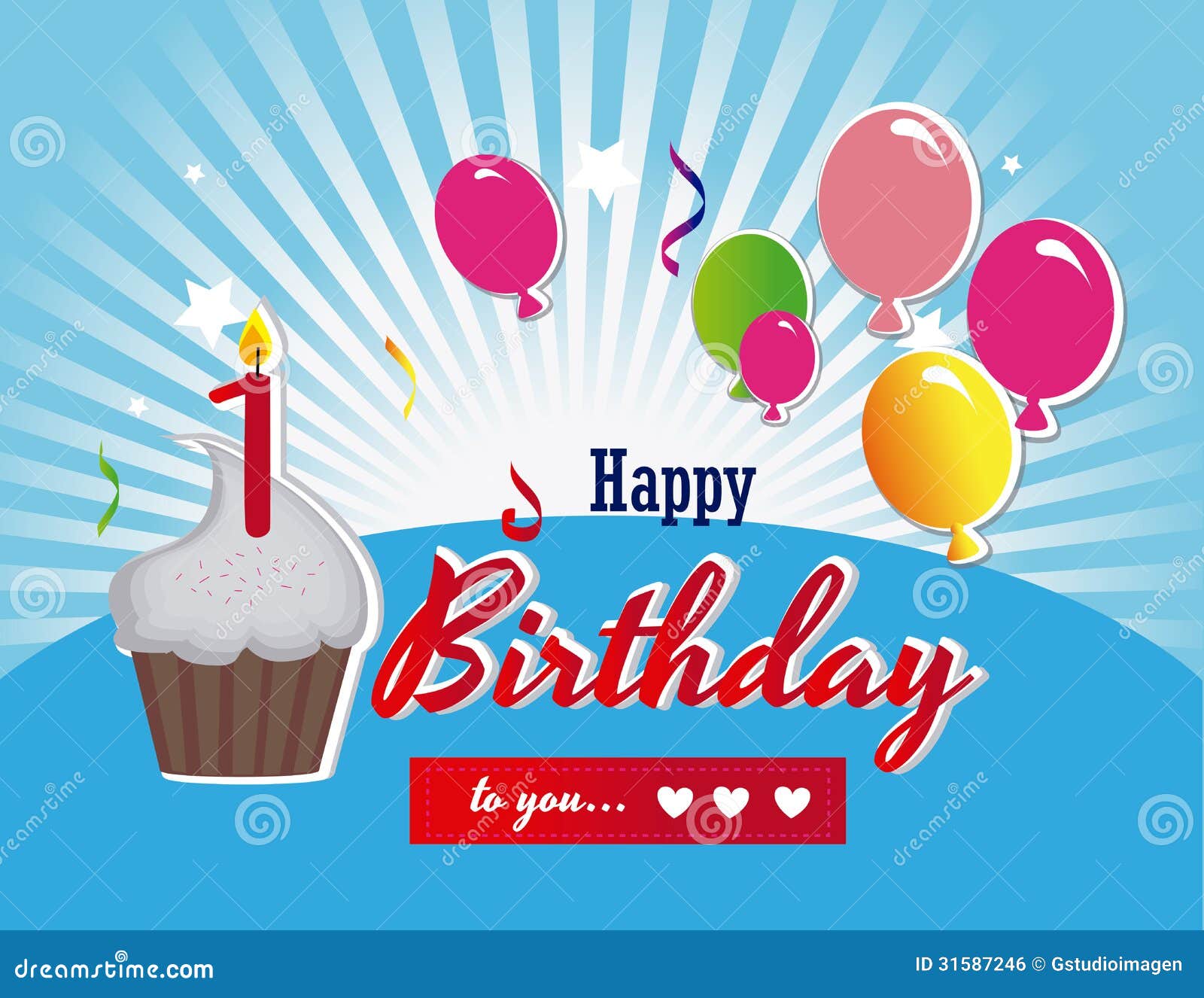 Happy birthday design stock illustration. Illustration of anniversary ...