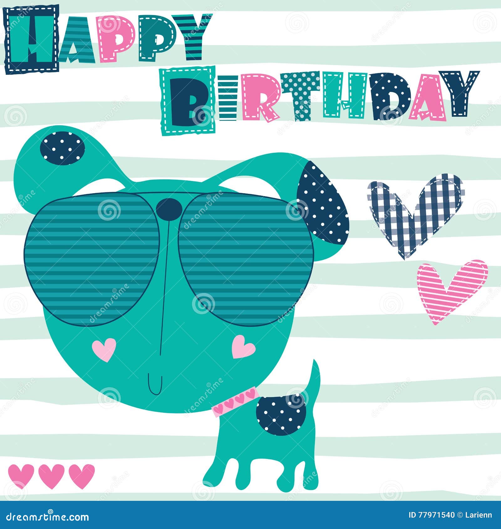 Happy Birthday Dog Animal Vector Illustration Stock Vector ...