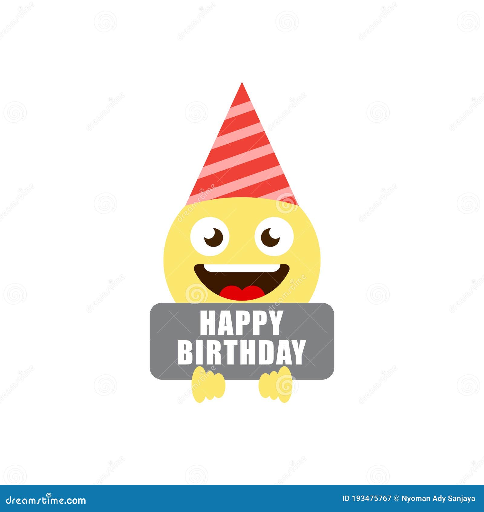 Happy Birthday Emoticons Vector Icon Symbol Isolated On White ...
