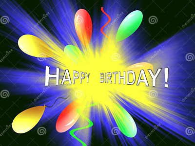 Happy Birthday Explosion stock illustration. Illustration of invitation ...