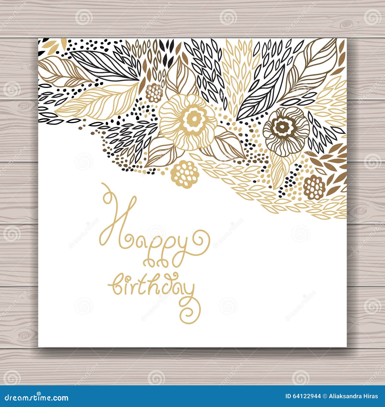 Happy Birthday Floral Frame Vector Illustration | CartoonDealer.com ...