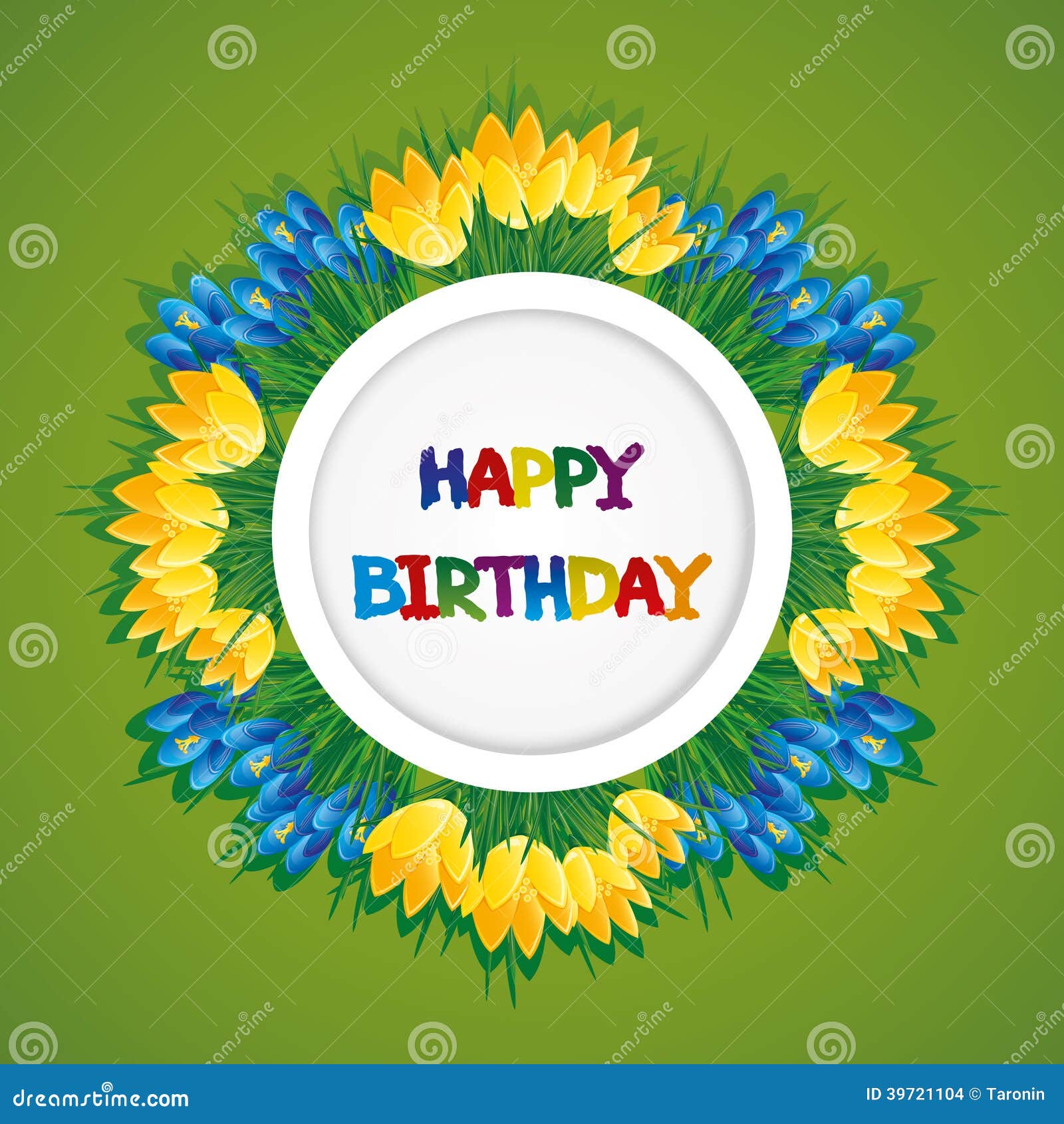 Happy Birthday Floral Sign. Stock Vector - Illustration of element ...