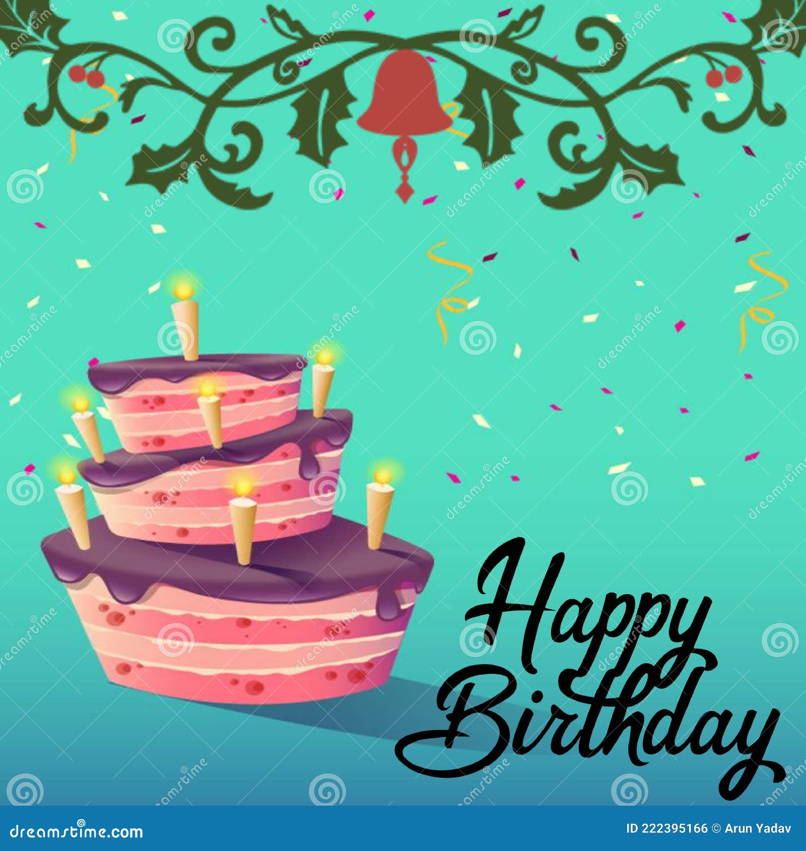 Happy Birthday Gradient Colour Background with Typography Text Art ...