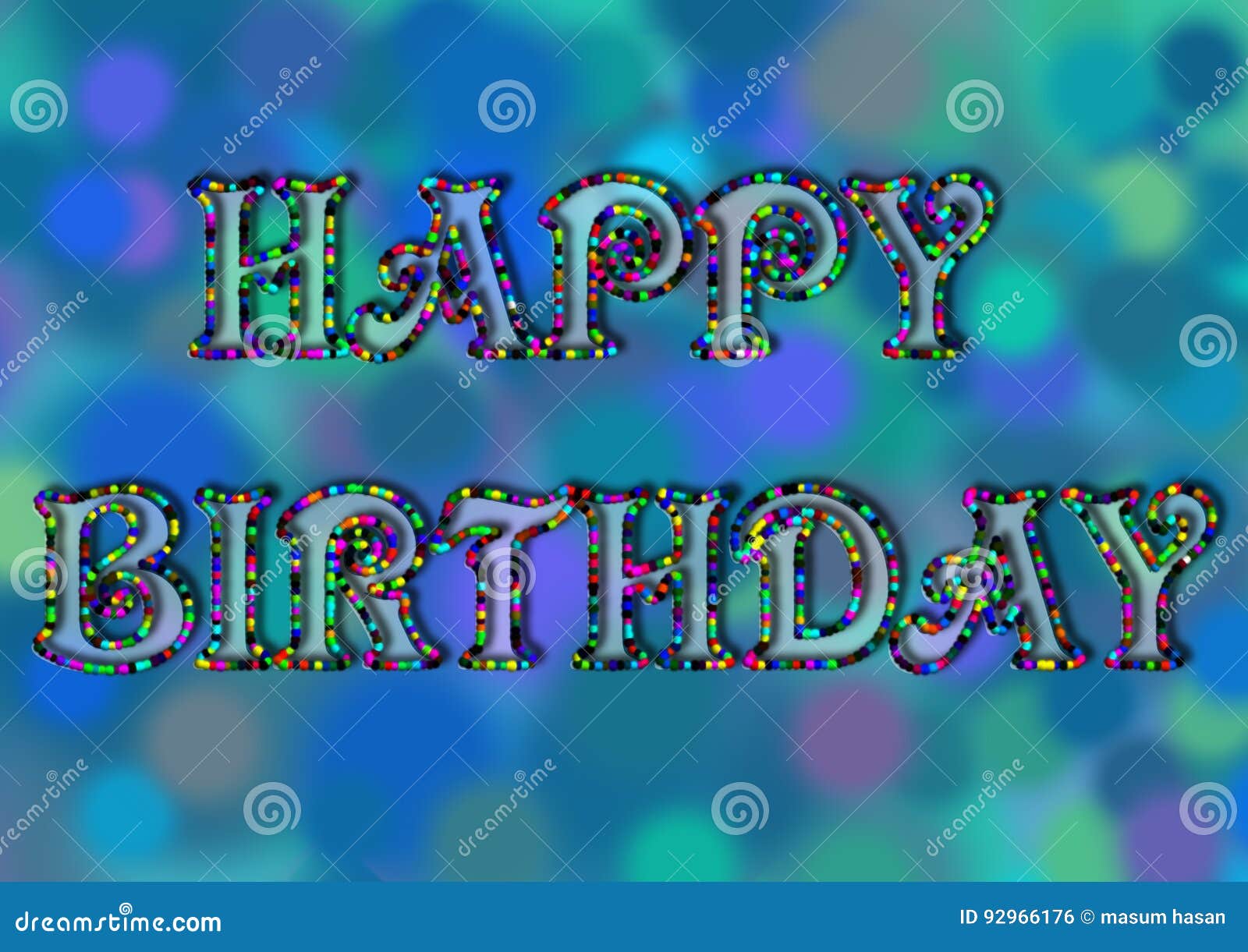 Happy Birthday Greeting Card Stock Illustration - Illustration of ...