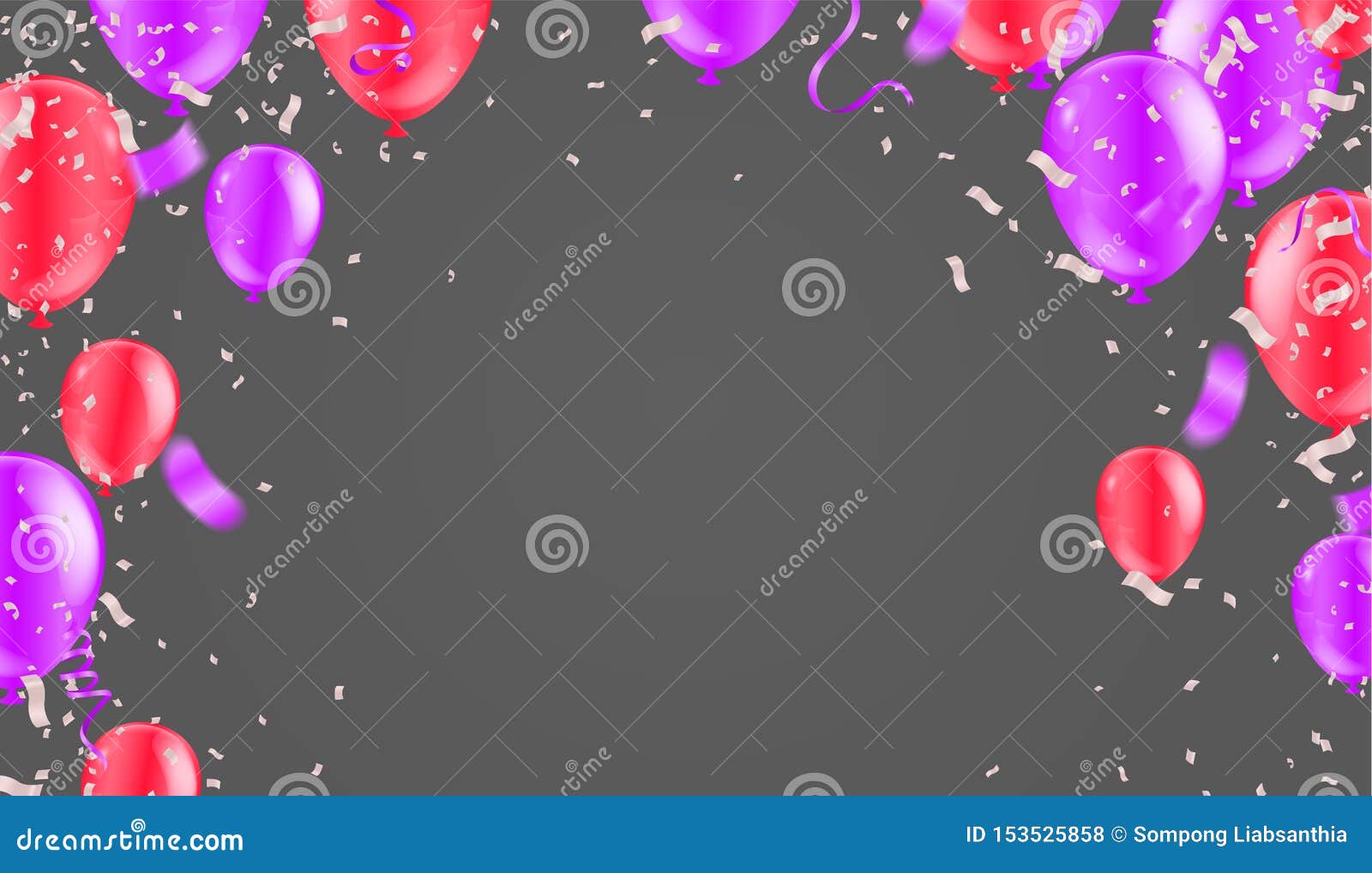 Happy Birthday Greeting Card with Balloons on Abstract Background with ...