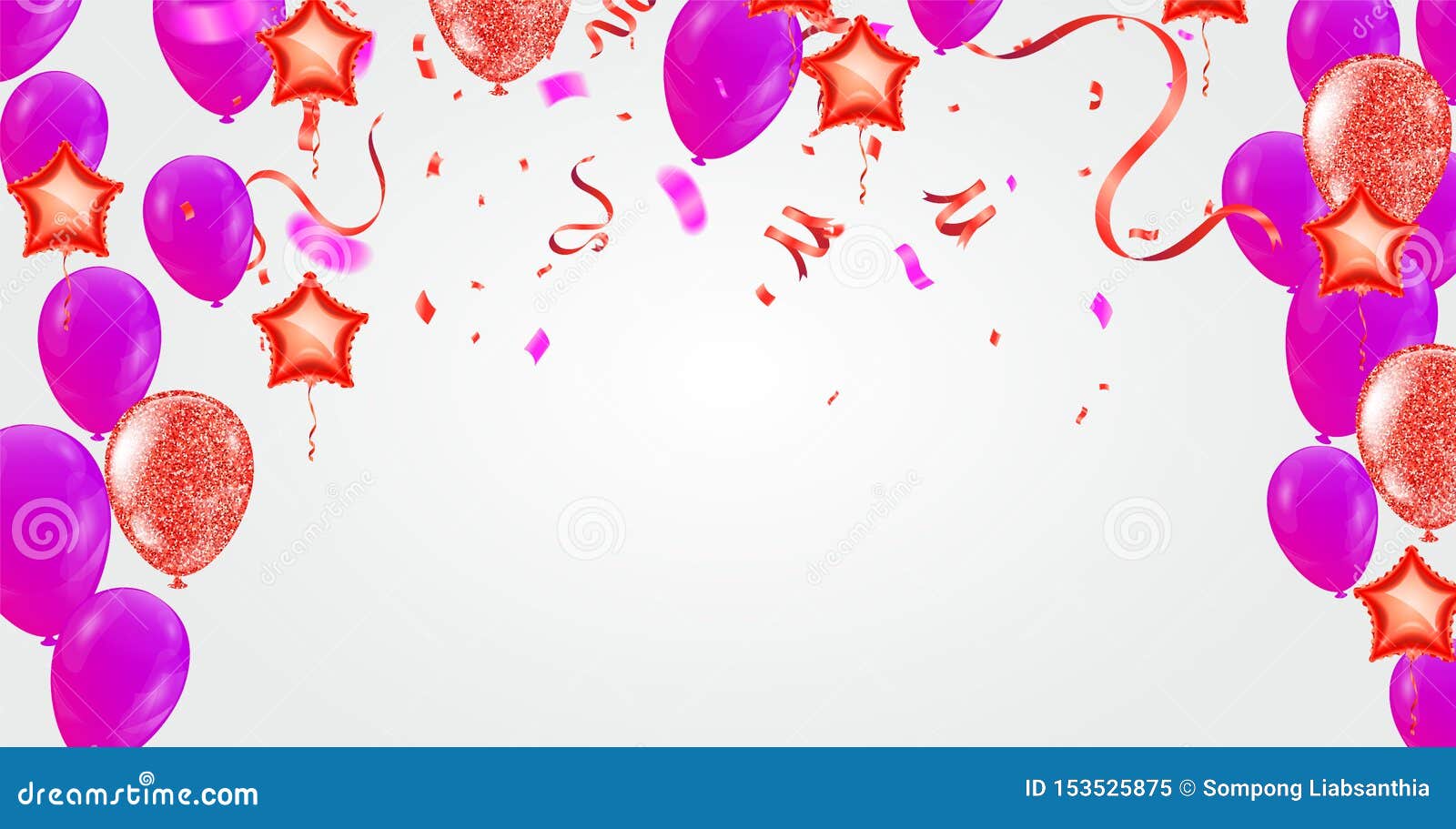 Happy Birthday Greeting Card with Balloons on Abstract Background with ...