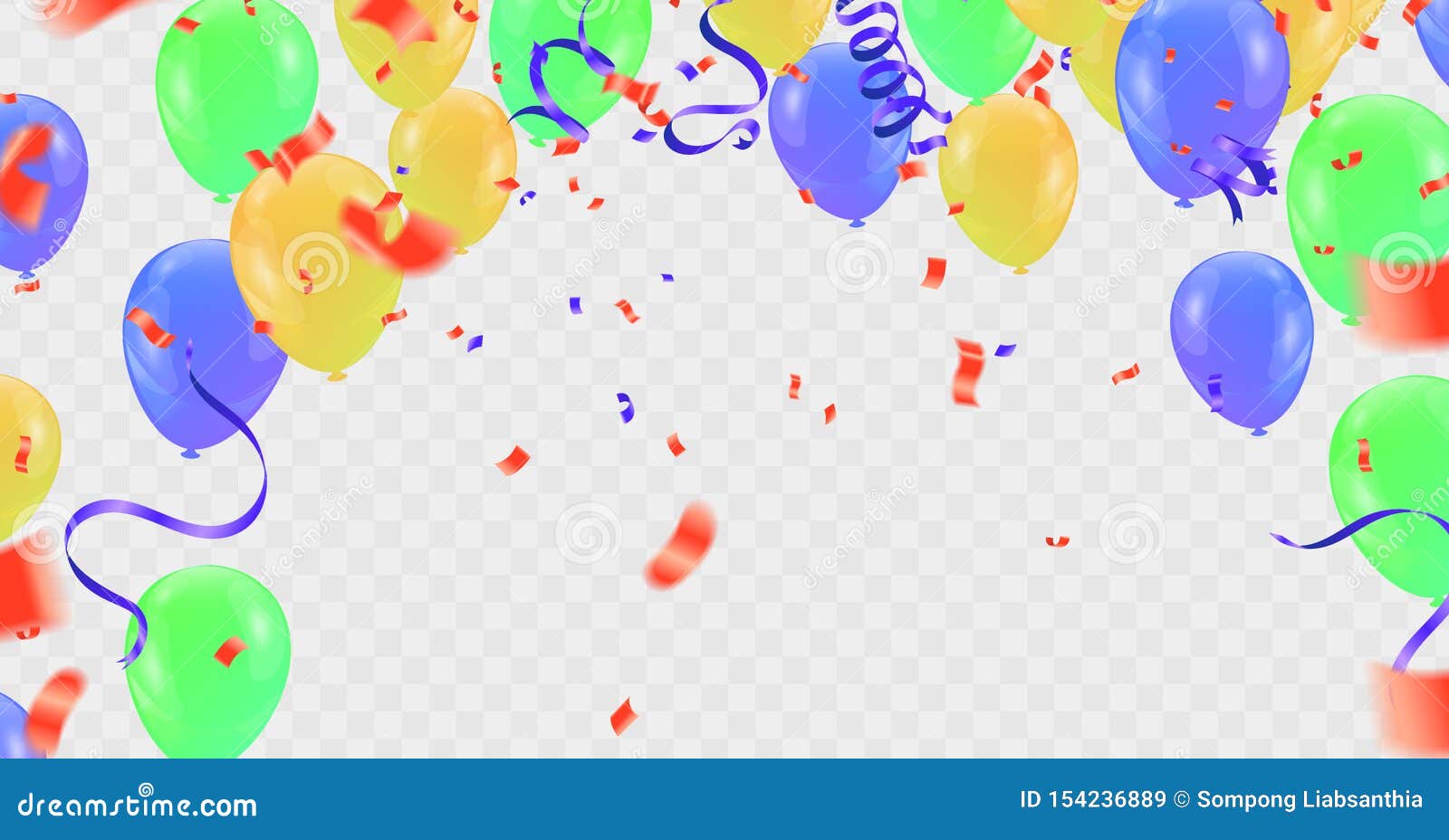 Happy Birthday Greeting Card with Balloons on Abstract Background with ...