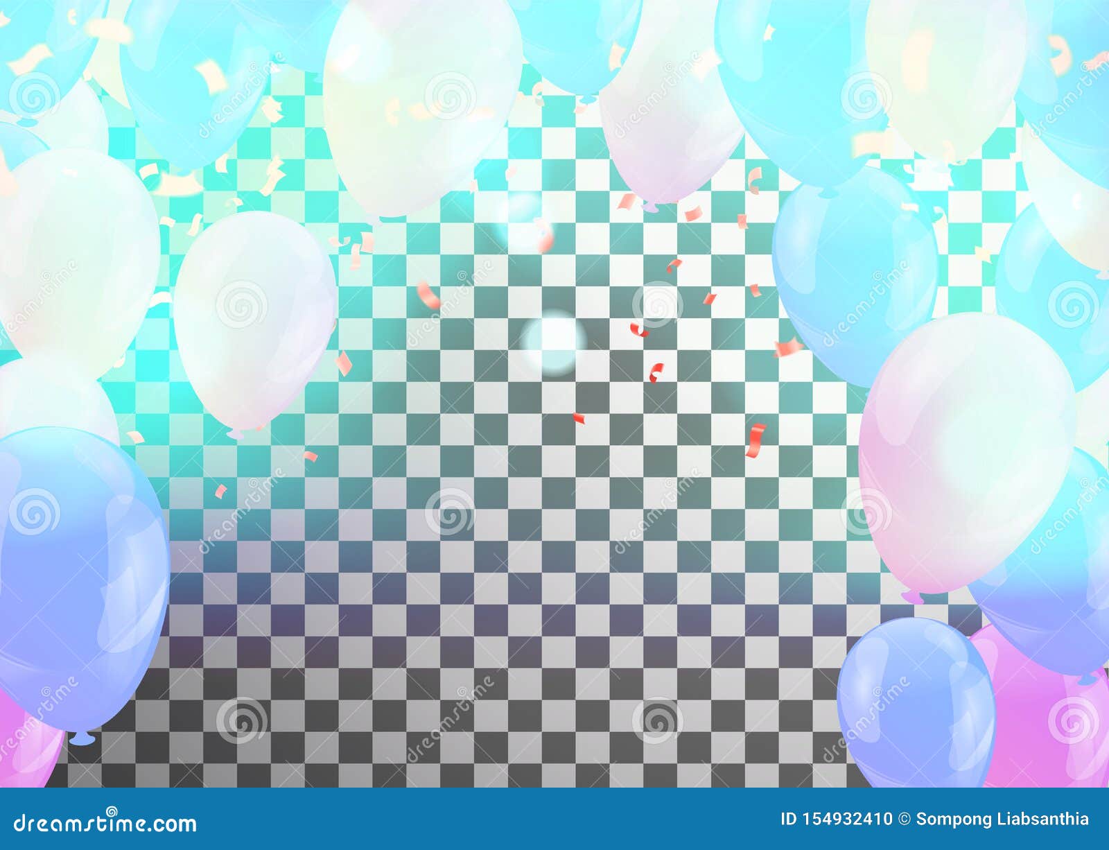 Happy Birthday Greeting Card with Balloons on Abstract Background with ...