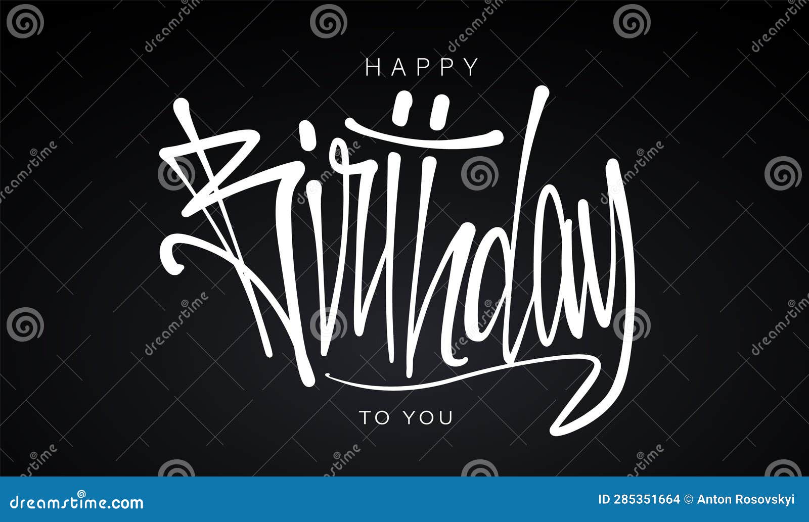 Happy Birthday Greeting Card with Lettering Design Stock Vector ...