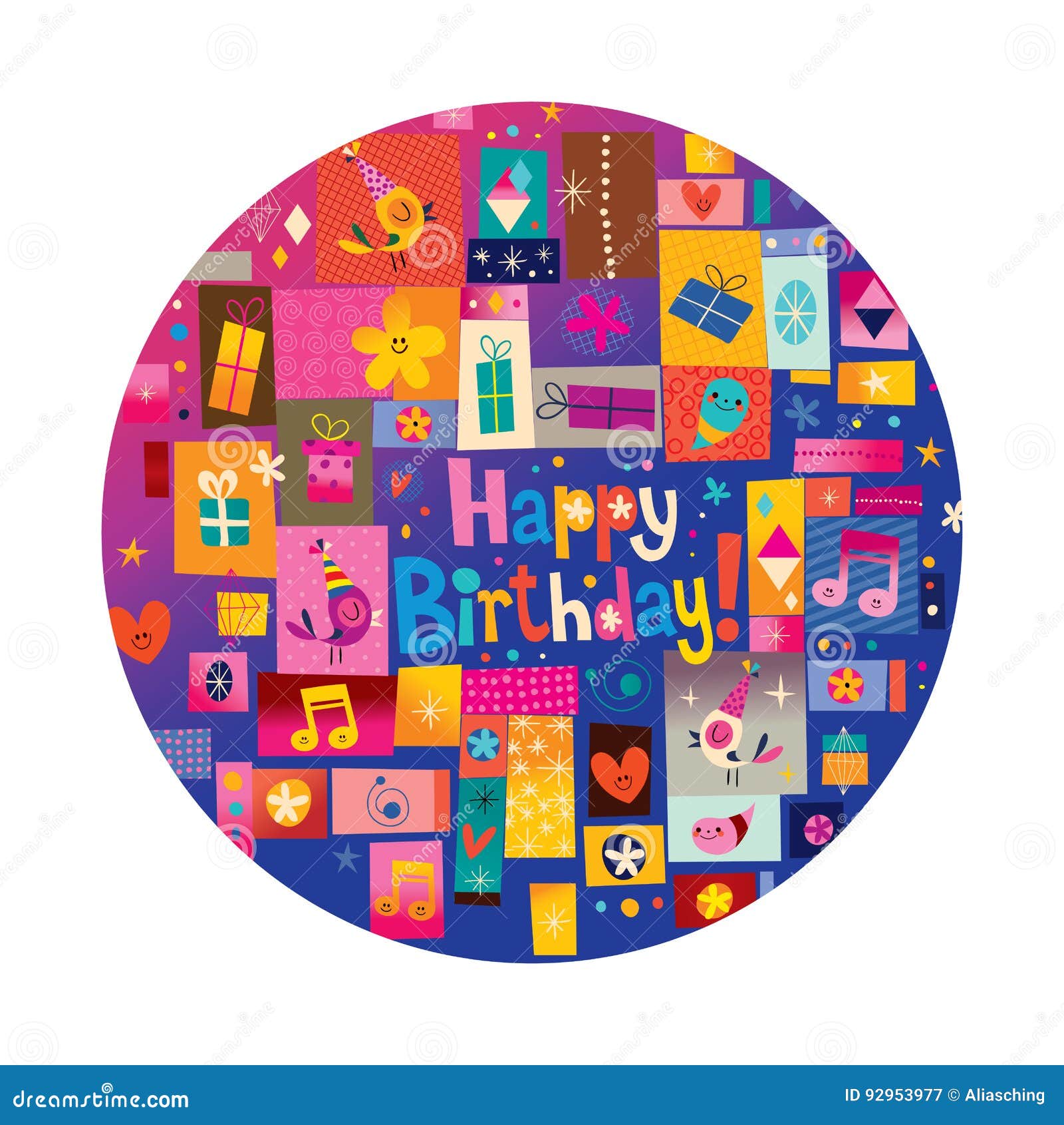 Happy Birthday stock vector. Illustration of birds, happy - 92953977