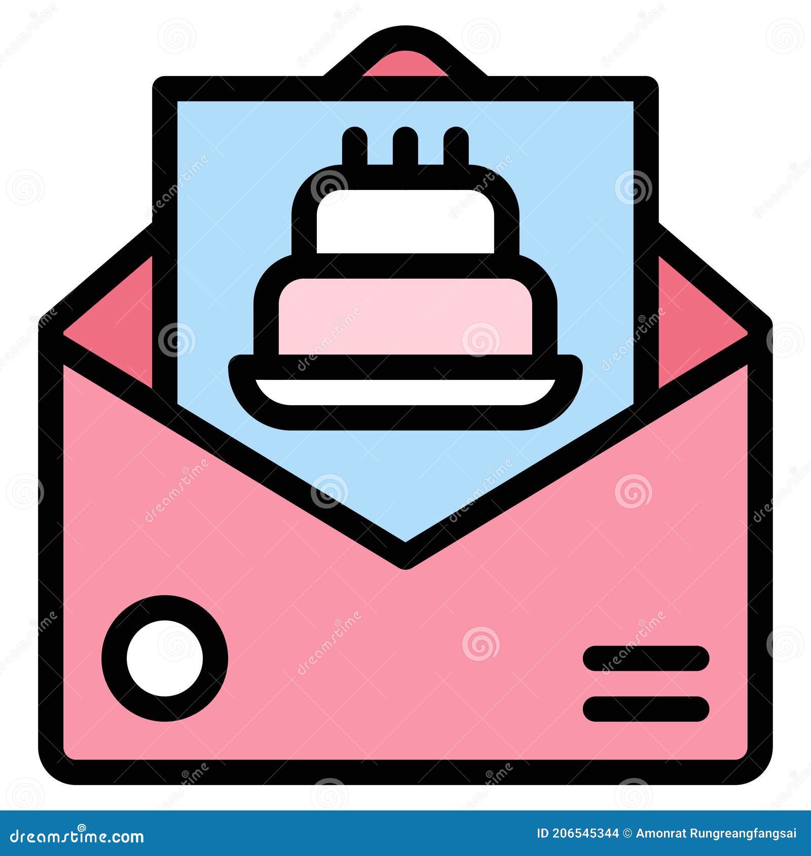 Happy Birthday Greeting Mail Icon, Birthday Party Related Vector ...