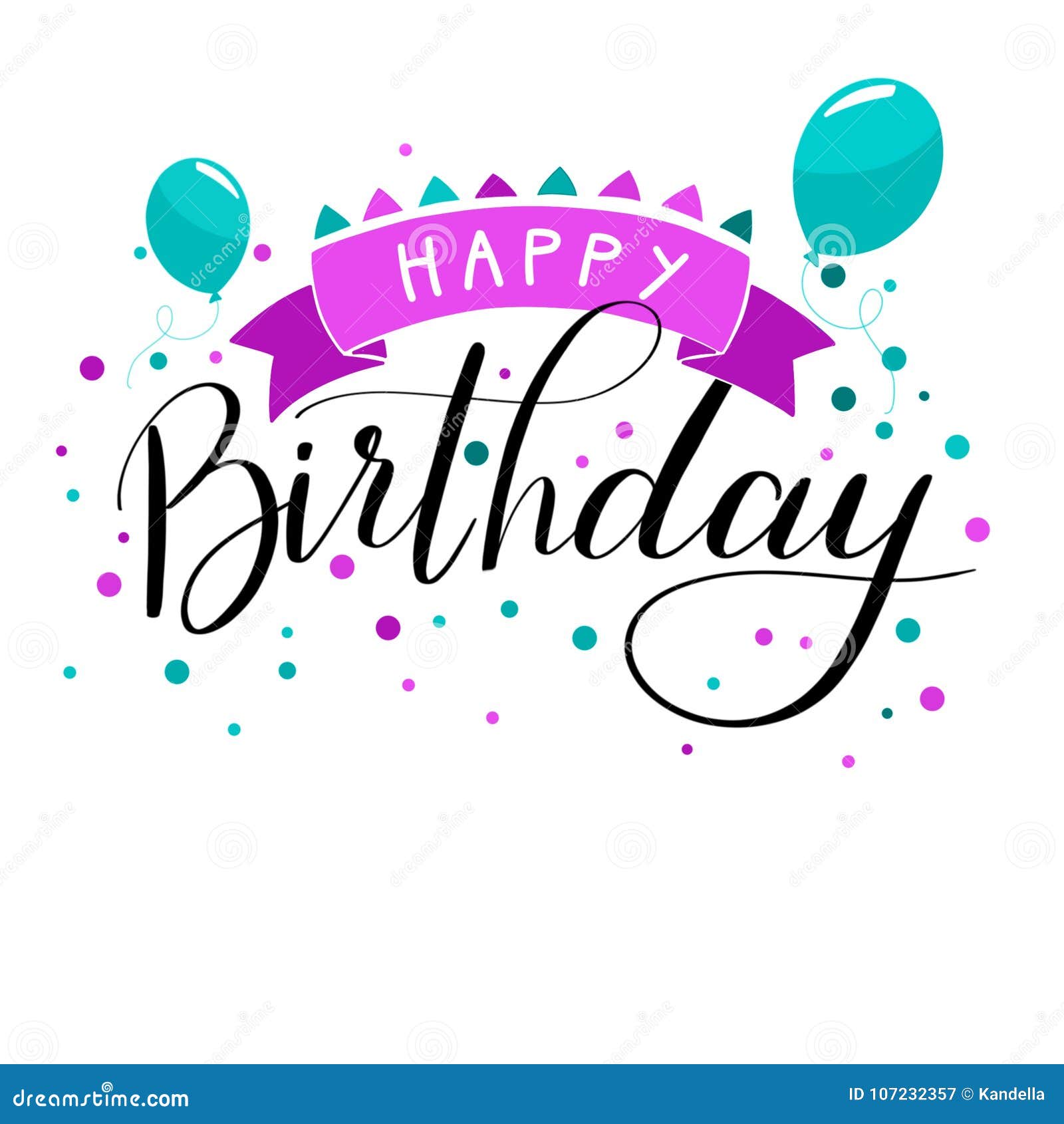 Happy Birthday Hand Written Violet Blue Lettering Stock Vector ... Happy Birthday Hand Written Violet Blue Lettering Stock Vector ...