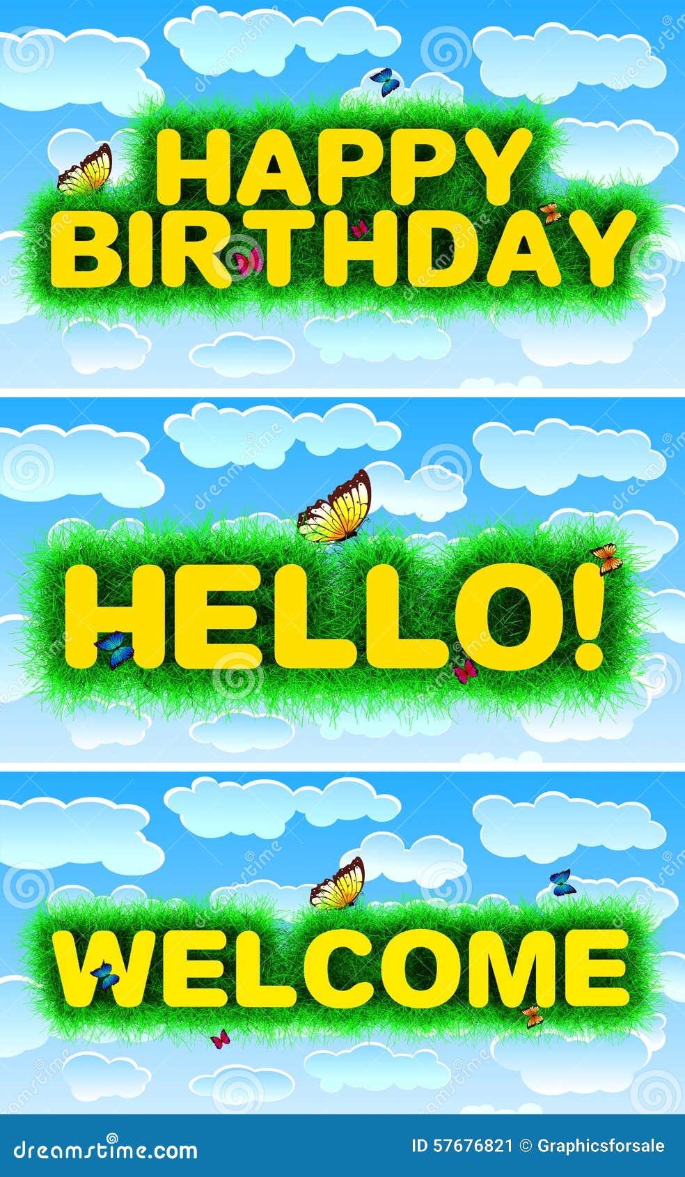 Happy Birthday, Hello, Welcome Stock Illustration - Illustration of ...