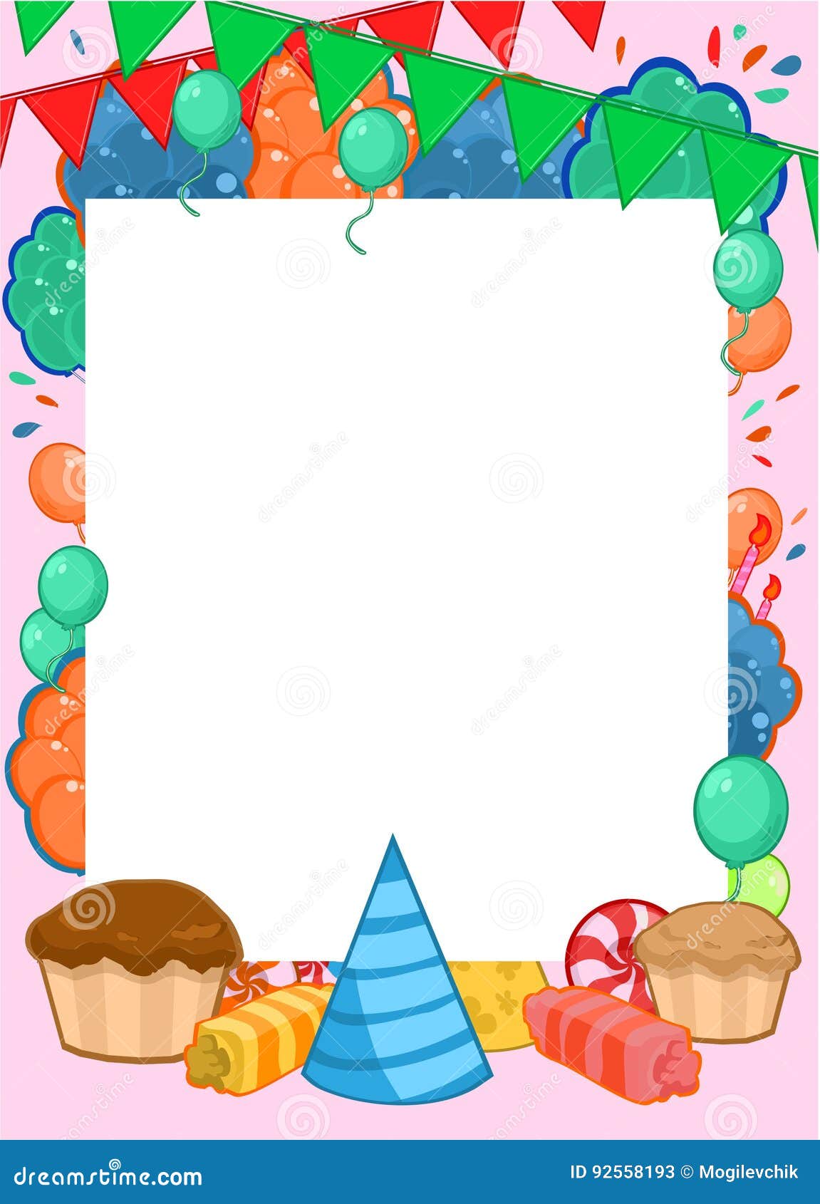 Happy Birthday Invitation Bright Template Stock Vector - Illustration ...