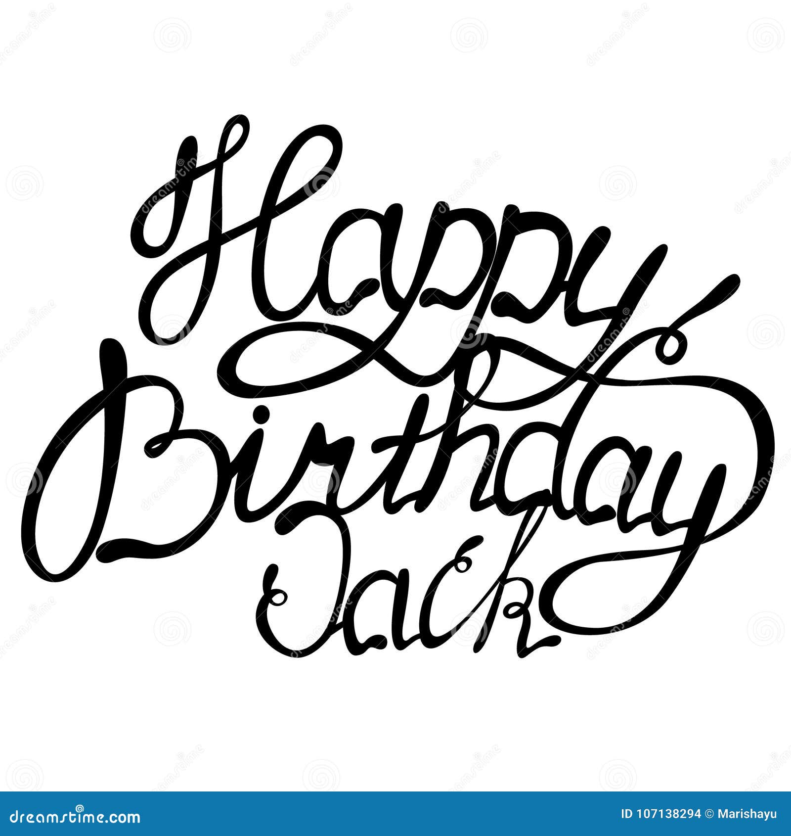 Happy Birthday Jack Name Lettering Stock Vector - Illustration of ...