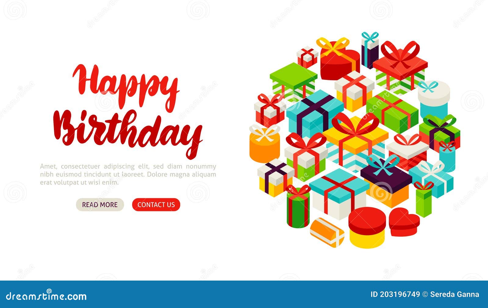 Happy Birthday Lettering Banner Stock Vector - Illustration of heart ...