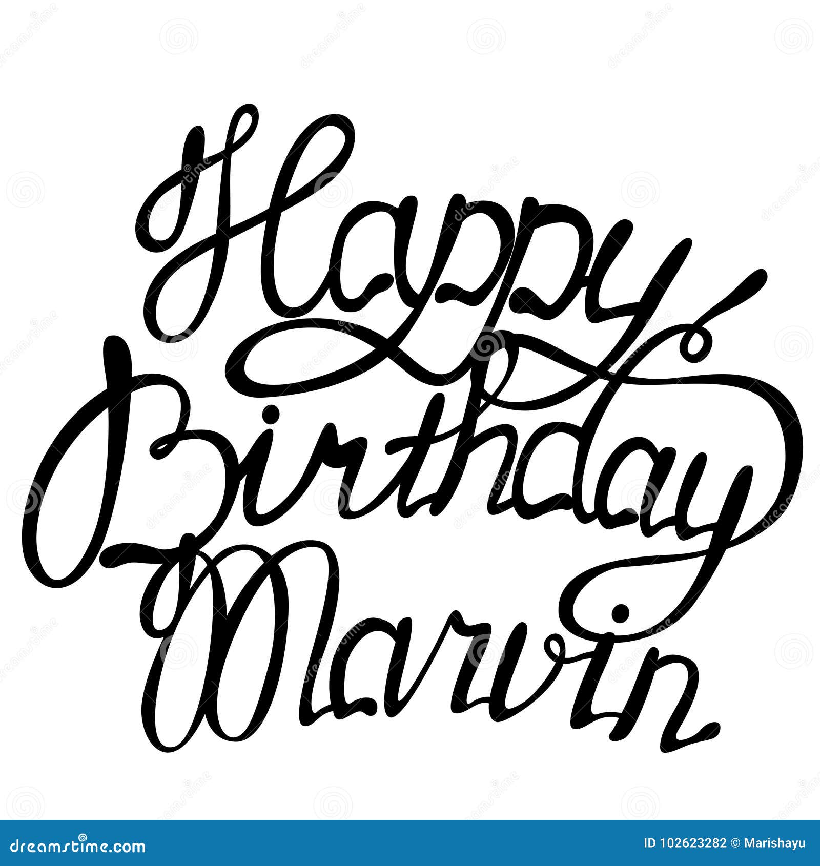 Happy Birthday Marvin Name Lettering Stock Vector - Illustration of ...