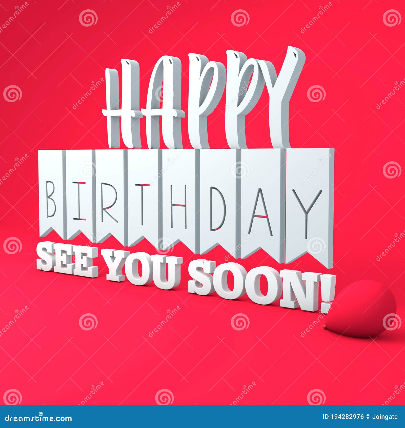 Happy Birthday Message and See You Soon Stock Illustration ...