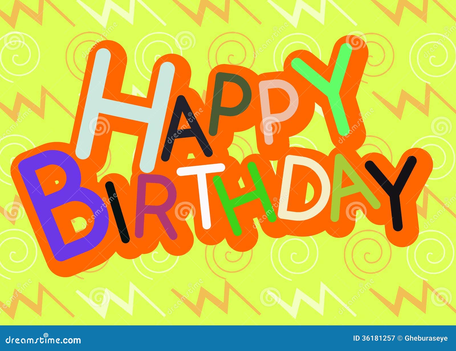 Colorful Happy Birthday Greeting Card Stock Illustration - Illustration ...