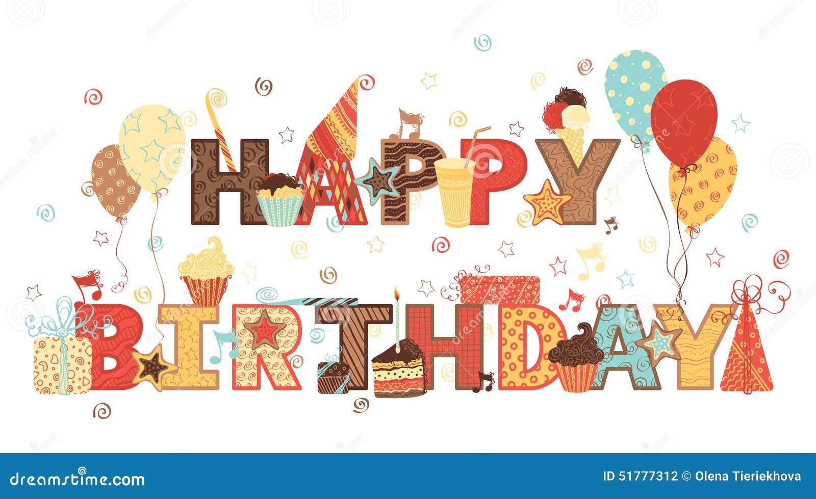 Happy Birthday! stock vector. Illustration of event, card - 51777312