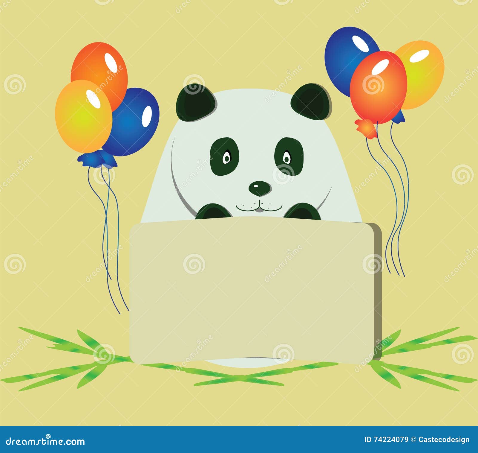 Happy Birthday Panda Bear stock illustration. Illustration of ...