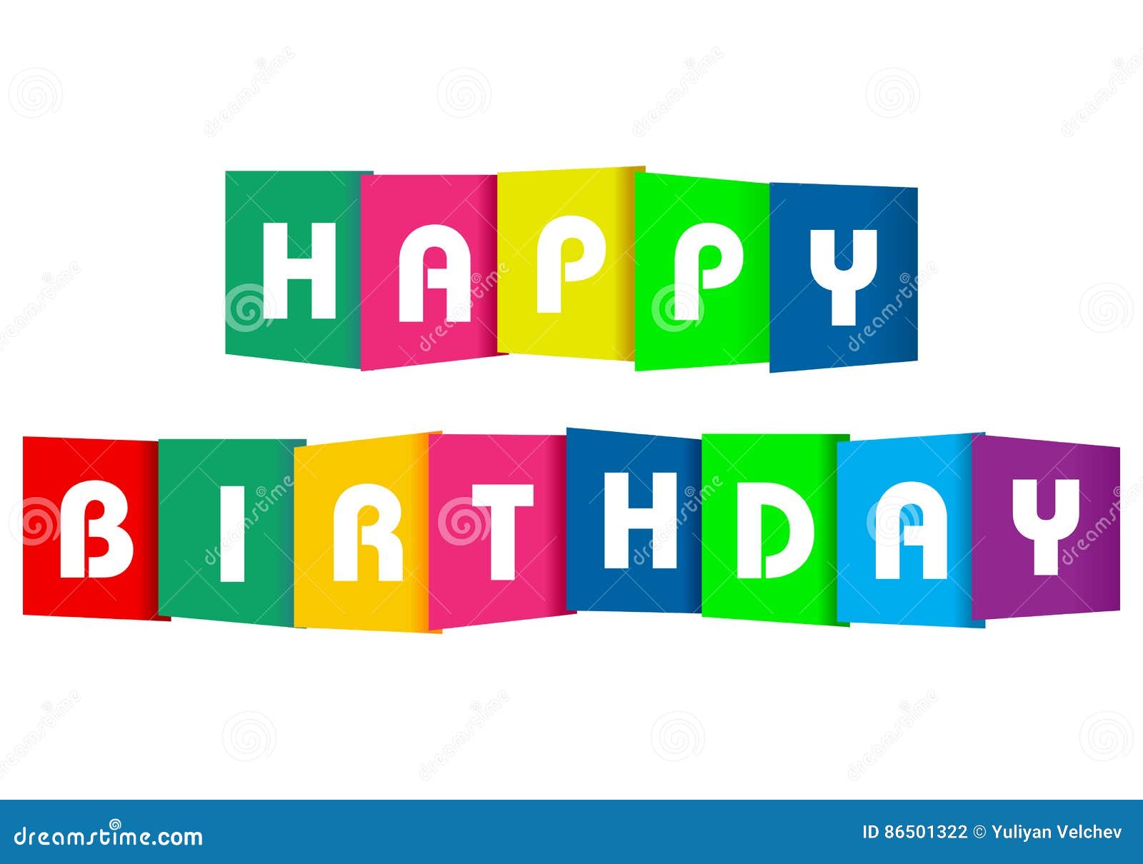 Happy birthday paper text stock vector. Illustration of graphic - 86501322