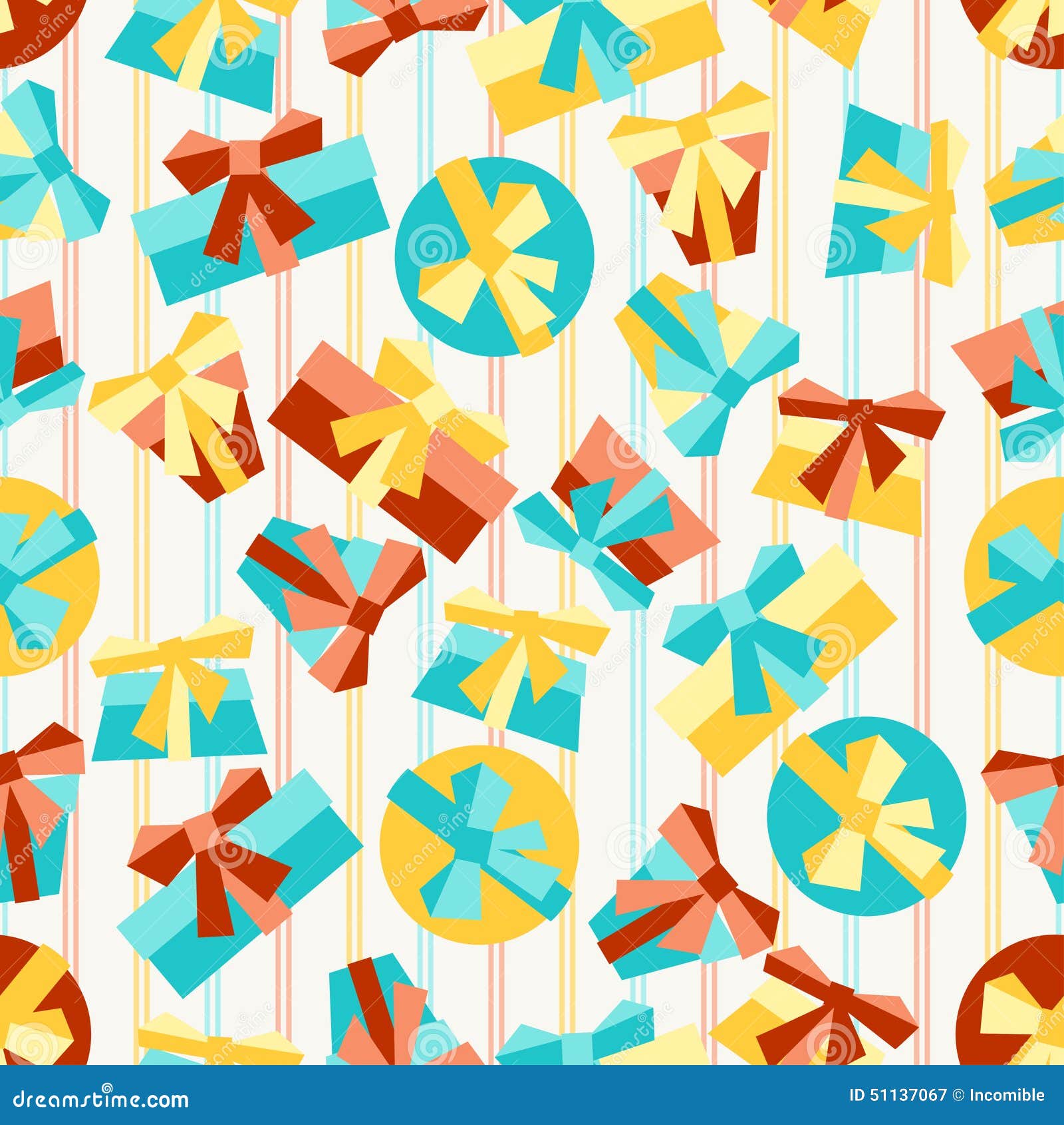 Happy Birthday Party Seamless Pattern with Gifts Stock Vector - Illustration of backdrop ...