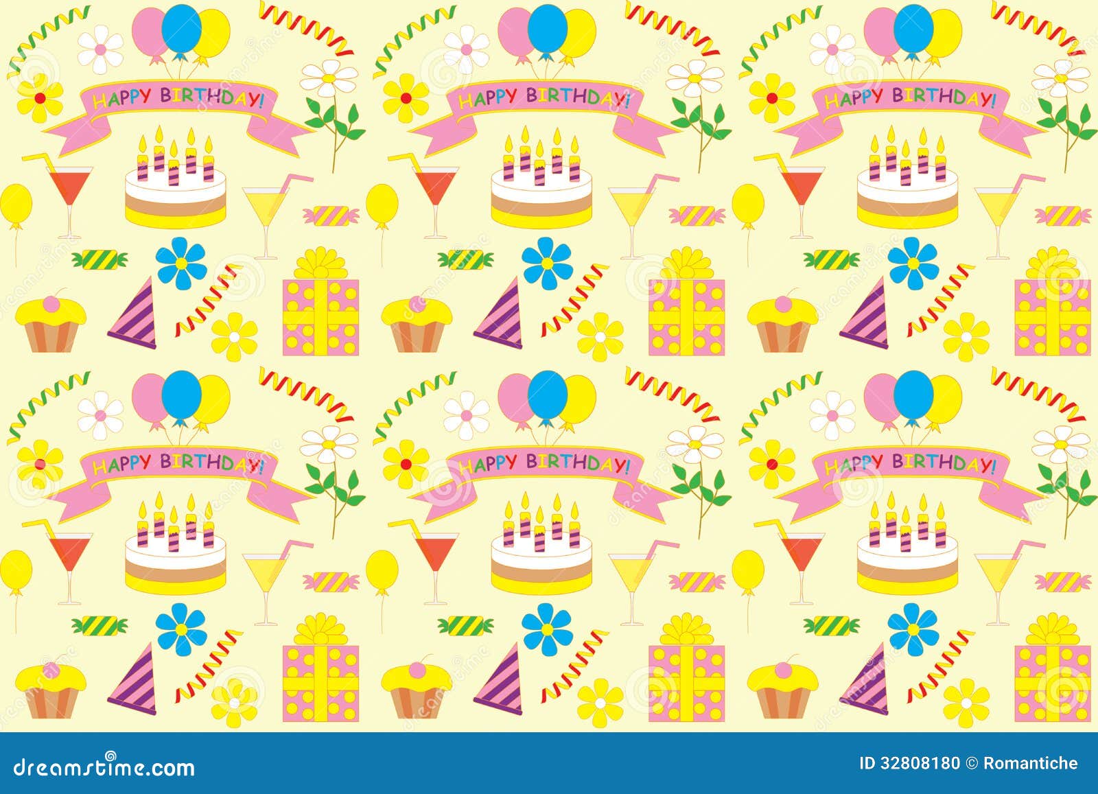 Happy birthday pattern stock vector. Illustration of paper - 32808180