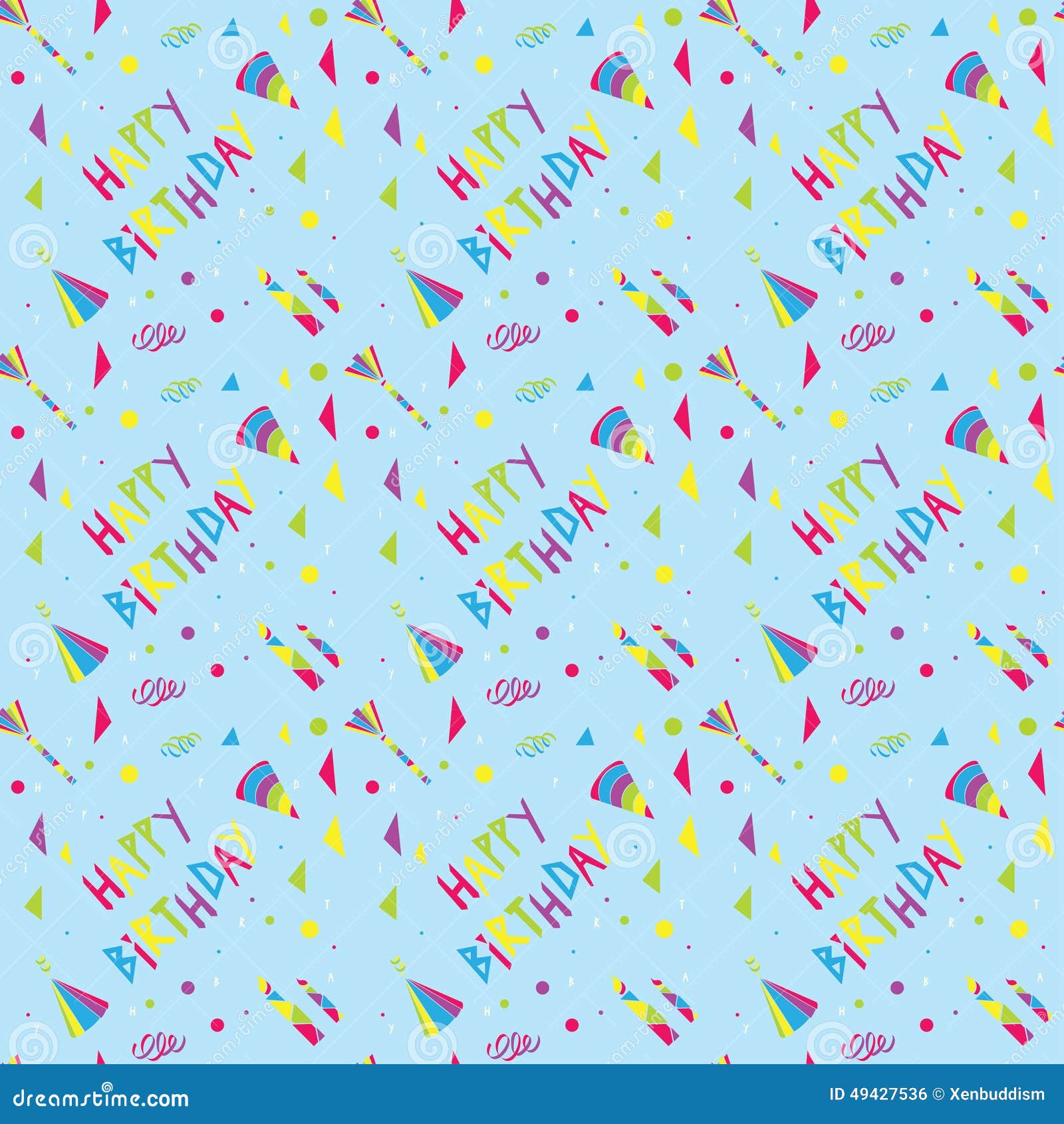 Happy Birthday pattern stock illustration. Illustration of decoration ...