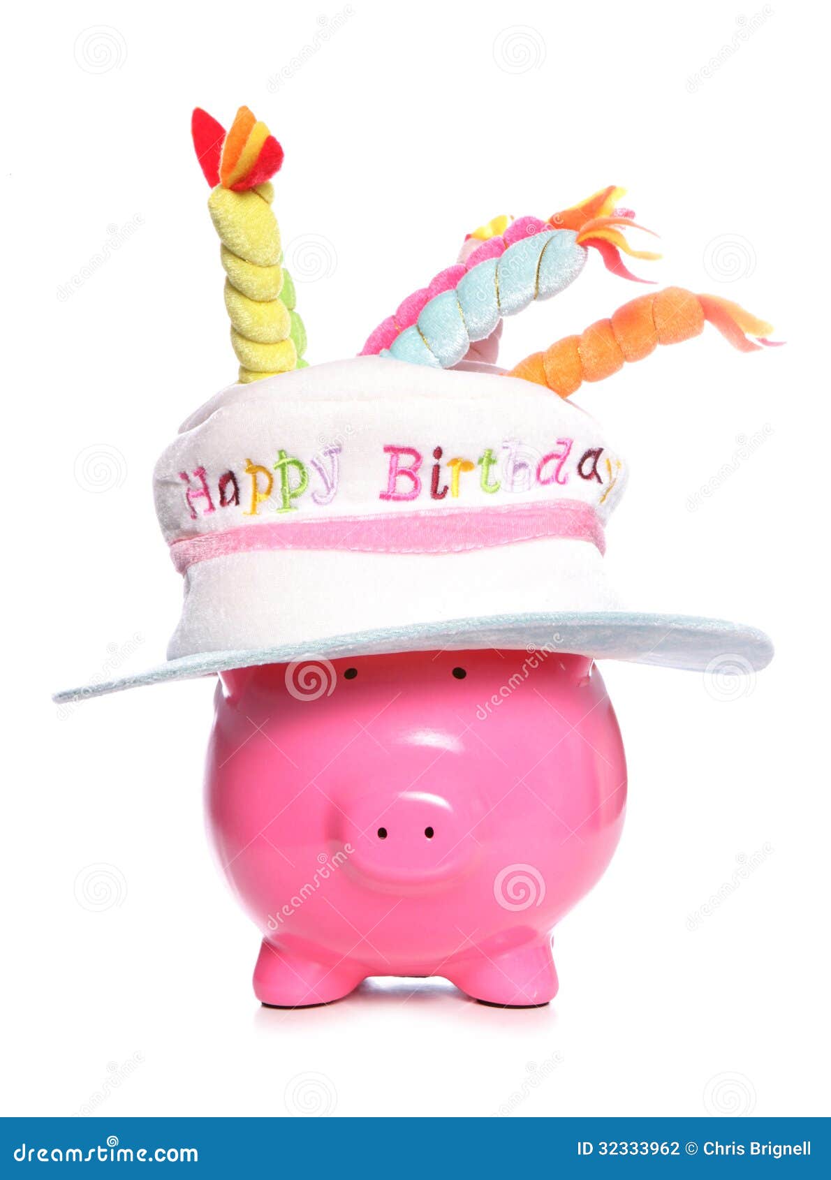 Happy birthday piggy bank stock photo. Image of cake - 32333962