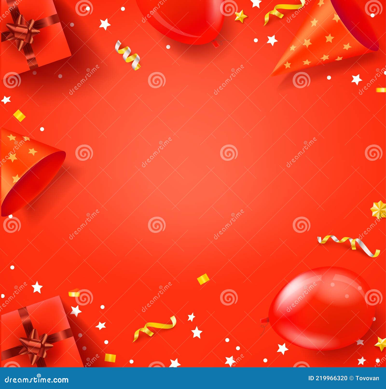 Happy Birthday Red Vector Banner Stock Vector - Illustration of poster ...