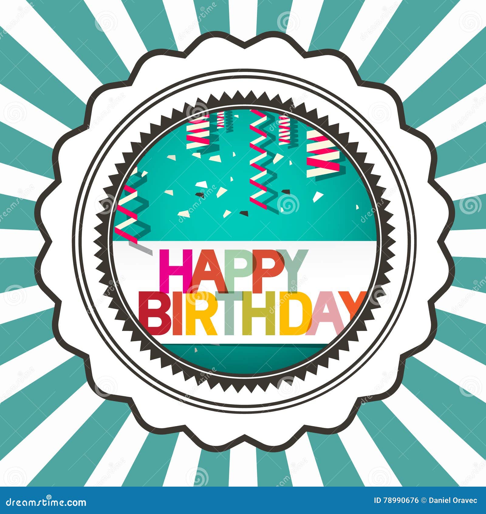 Happy Birthday Retro Card stock vector. Illustration of celebrate ...