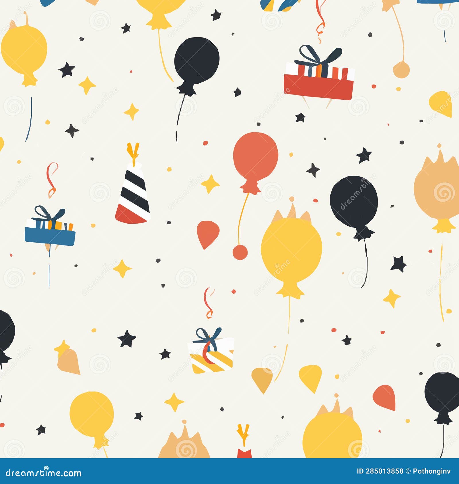 Happy Birthday Seamless Pattern Stock Vector - Illustration of birthday ...