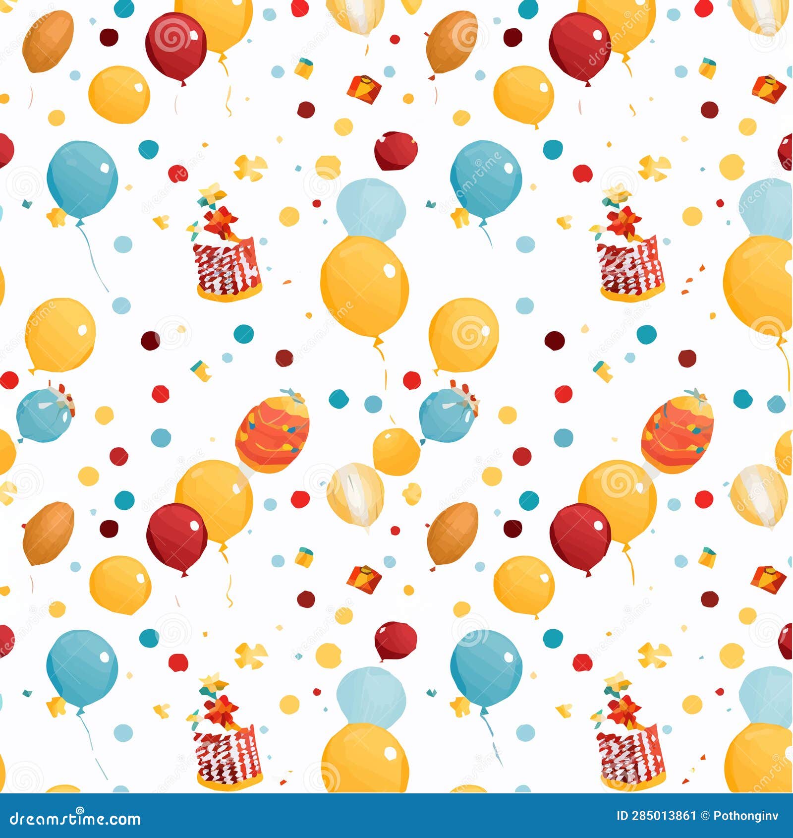 Happy Birthday Seamless Pattern Stock Vector - Illustration of joyful ...