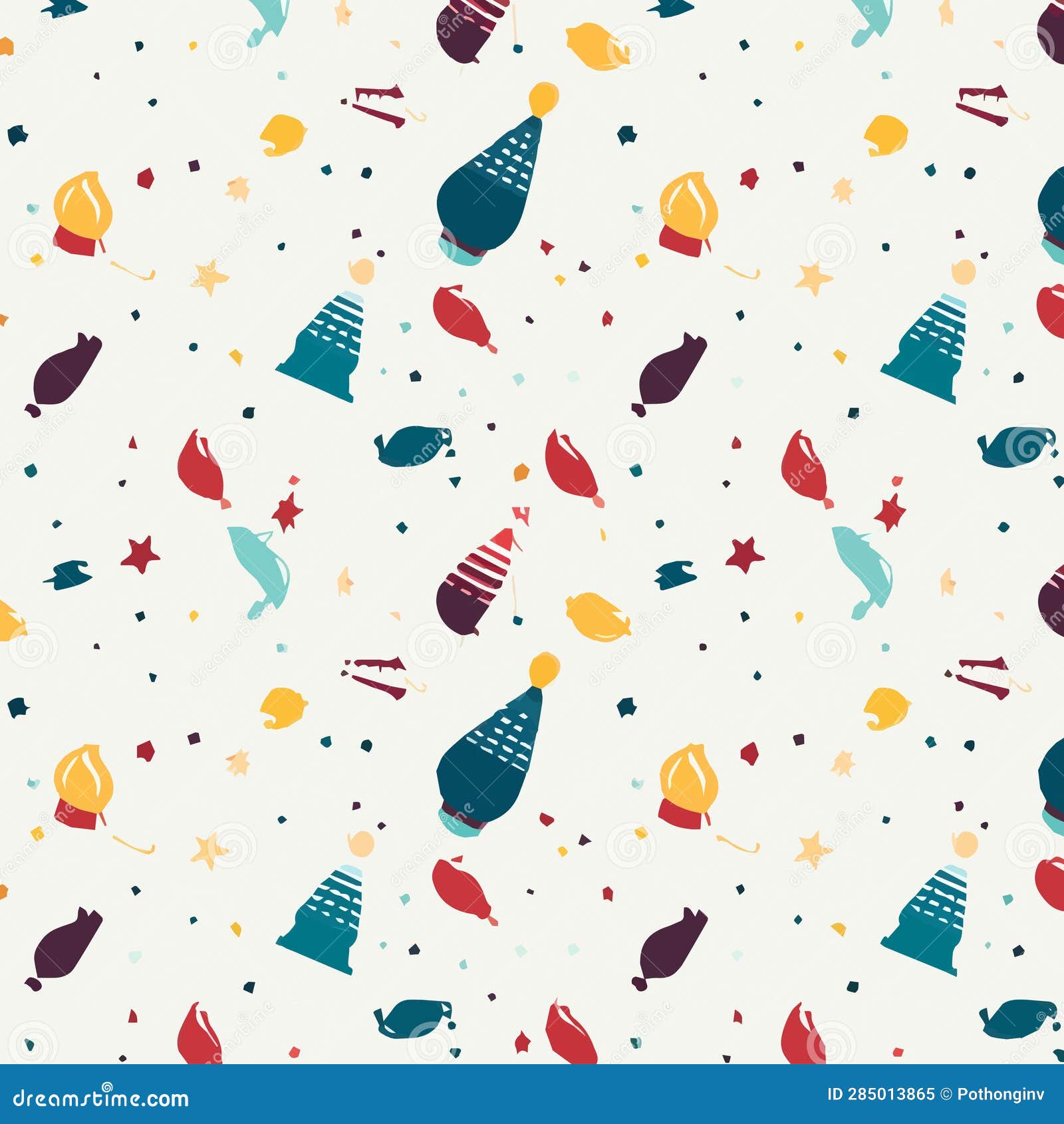 Happy Birthday Seamless Pattern Stock Vector - Illustration of print ...