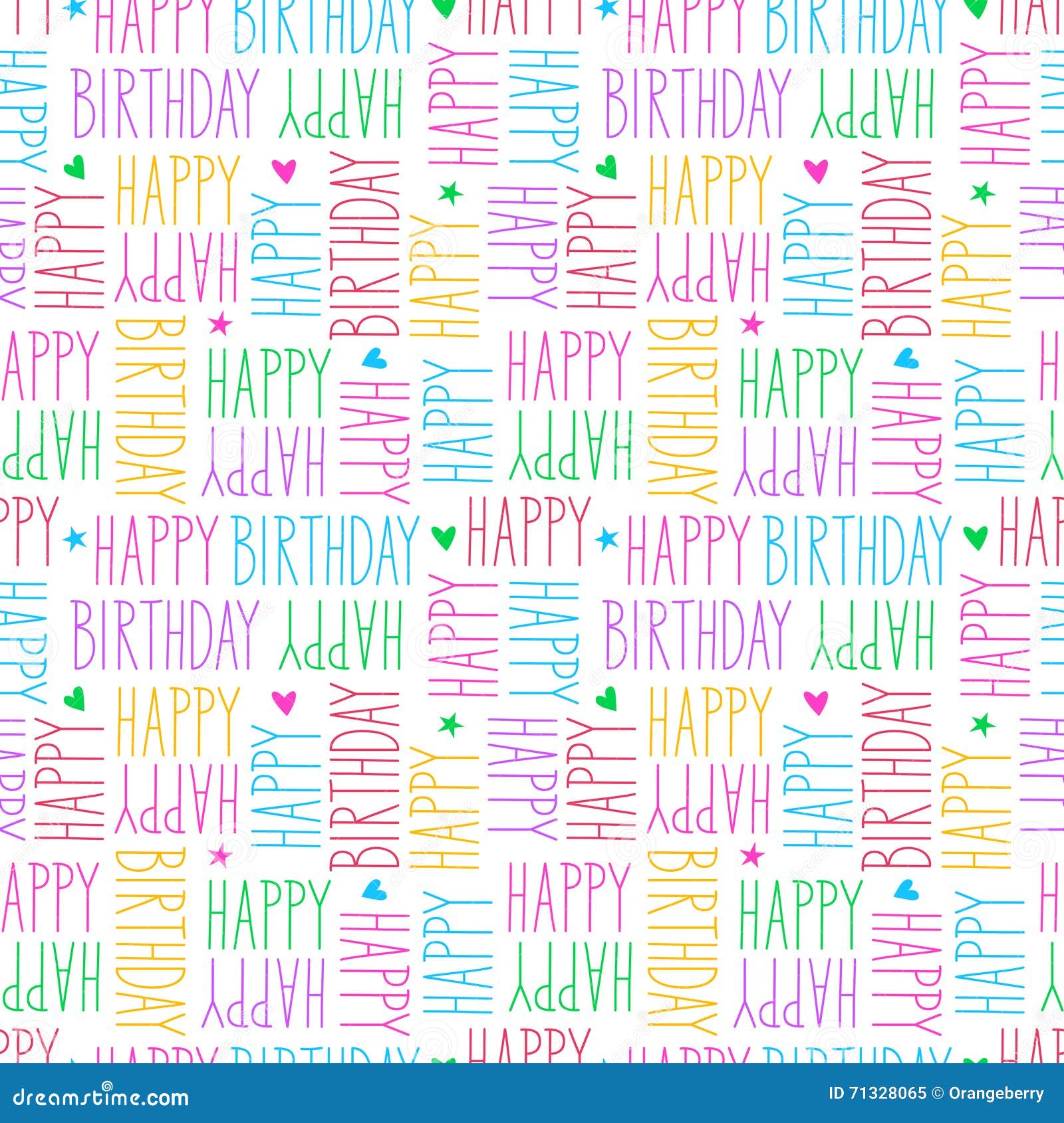 Happy Birthday Seamless Pattern Stock Vector - Illustration of color ...