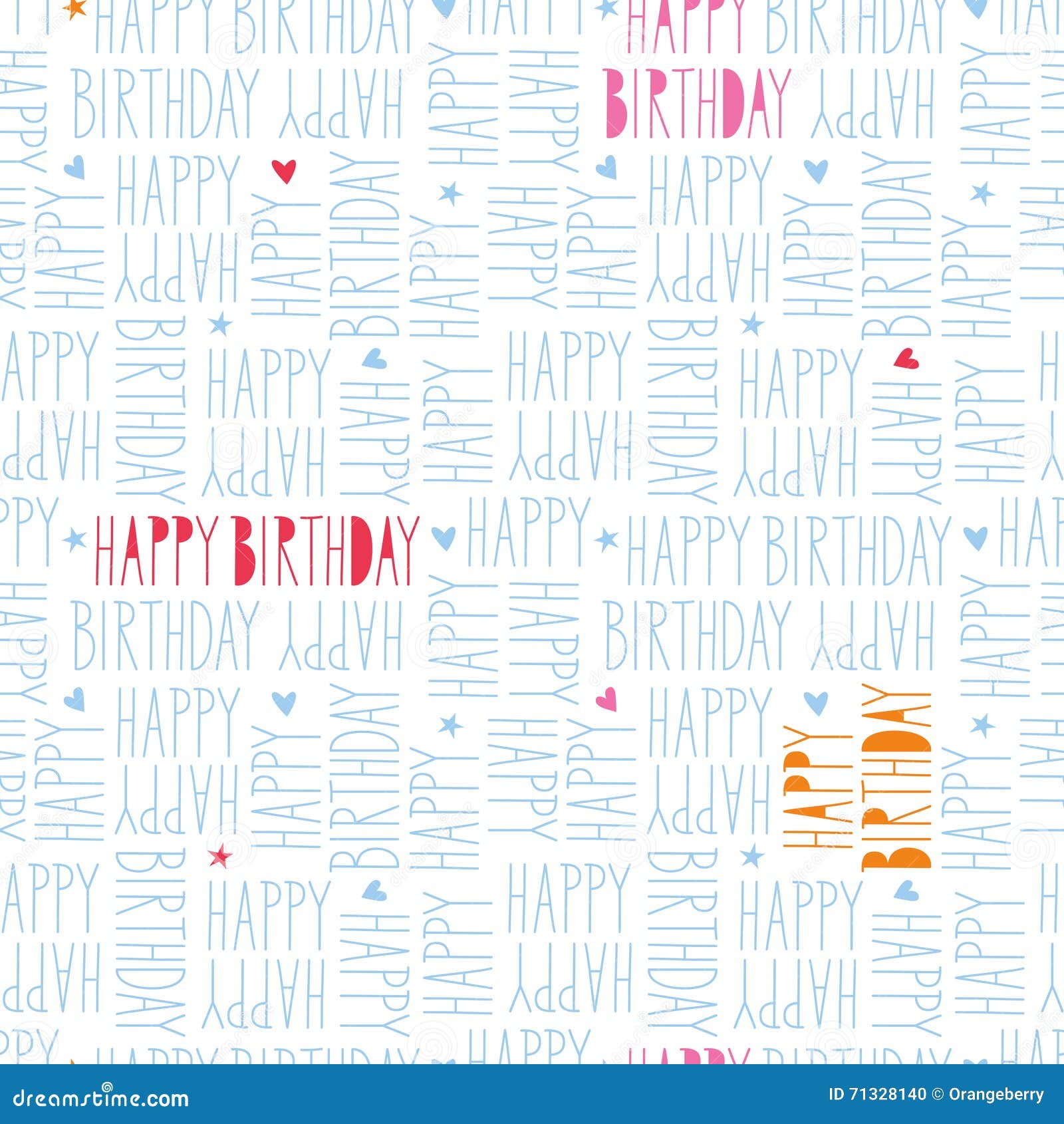 Happy Birthday Seamless Pattern Stock Vector - Illustration of ...